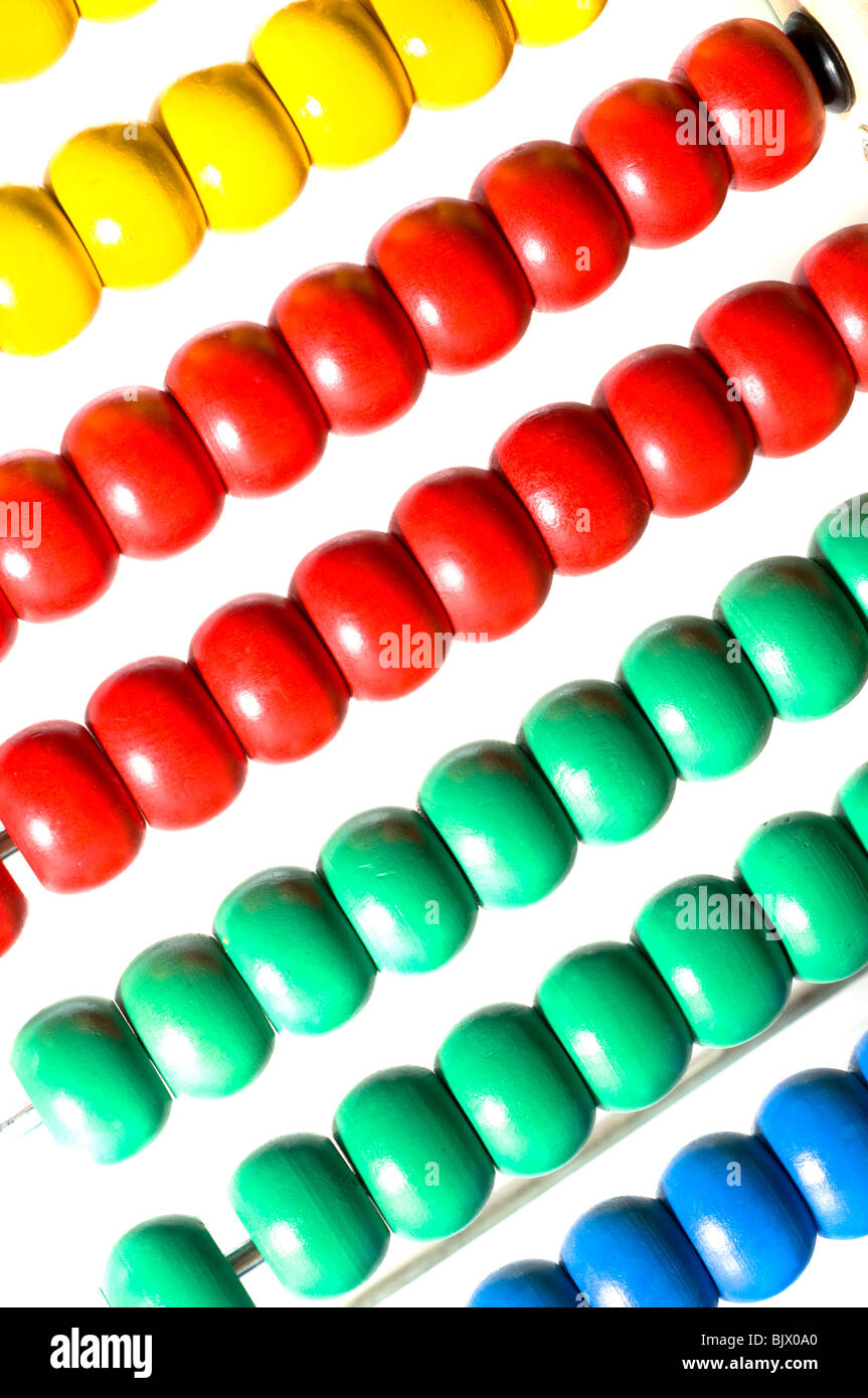 Abacus on white background Stock Photo - Alamy