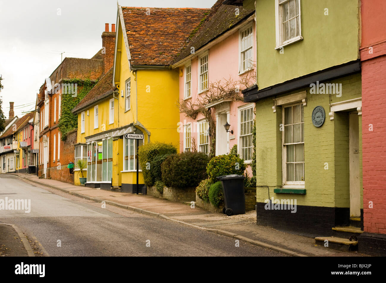Colourful Cottages High Street Bildeston Suffolk Stock Photo - Alamy