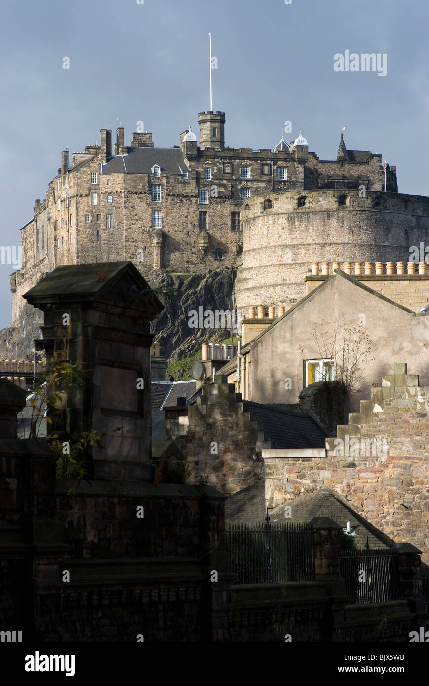 Edinburgh Castle as seen from below, Edinburgh, Scotland Stock Photo ...