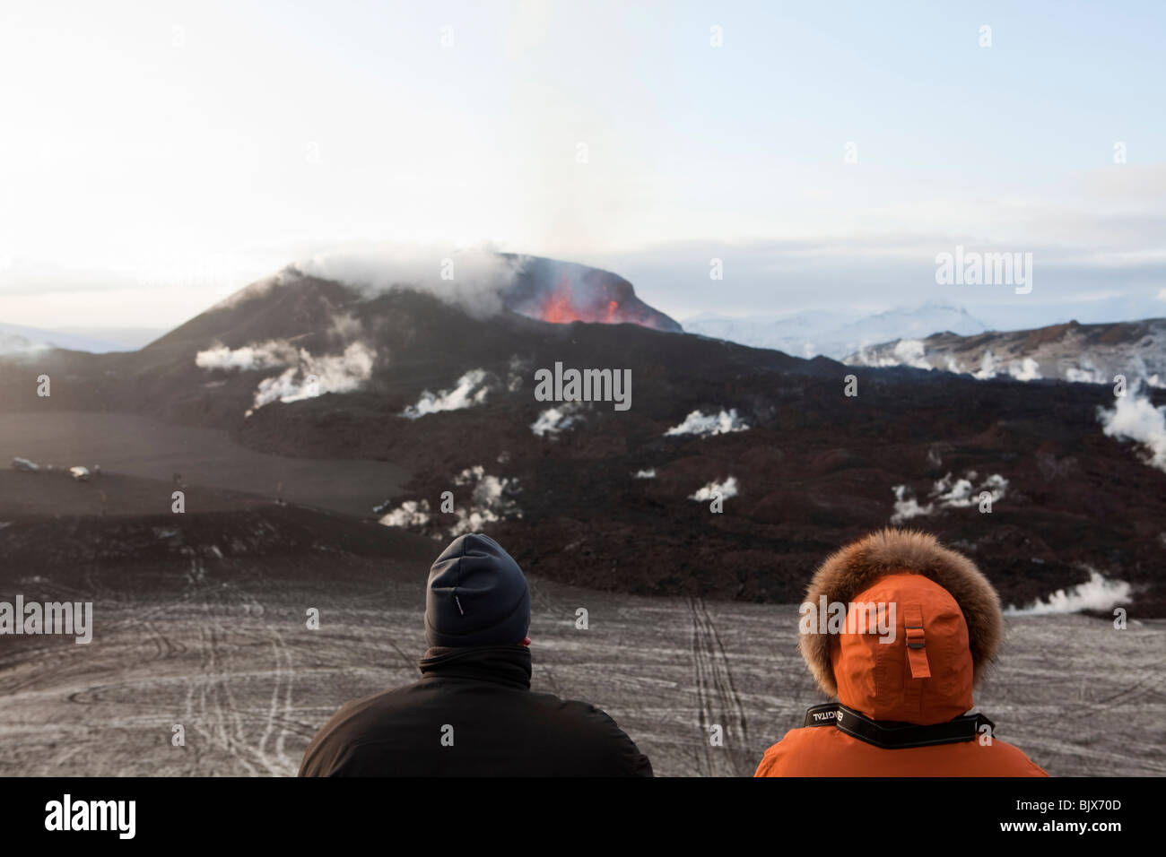 Woman watching volcano hi-res stock photography and images - Alamy