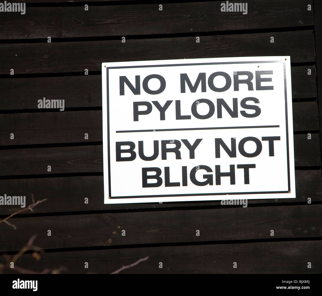 No More Pylons protest poster Stock Photo - Alamy