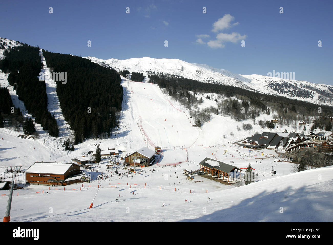 MERIBEL AND Courchevel SKI AREA OF THE THREE VALLEYS IN FRANCE Stock ...