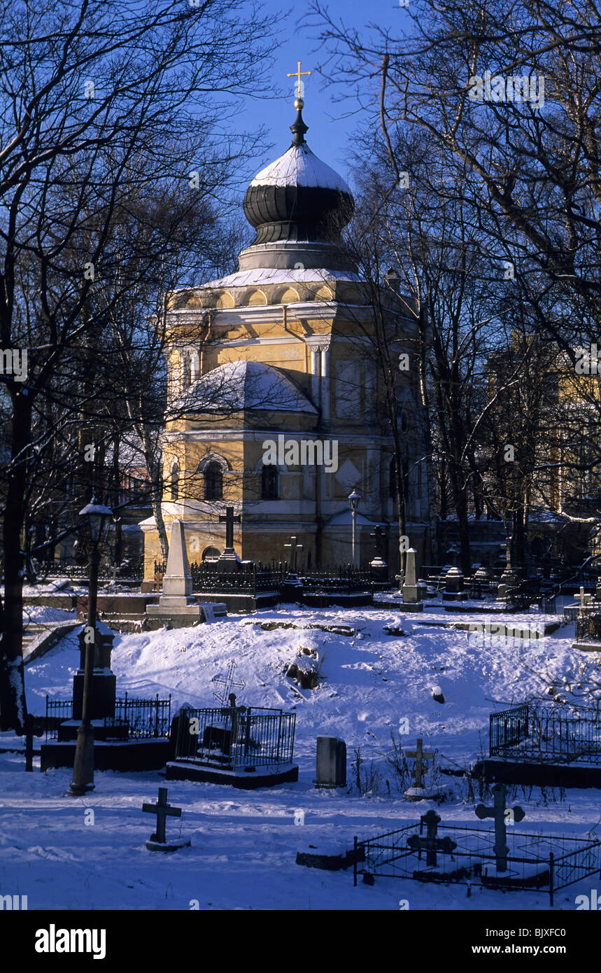 Russia,St Petersburg,Alexander Nevsky Lavra Monastery,cemetery,winter ...