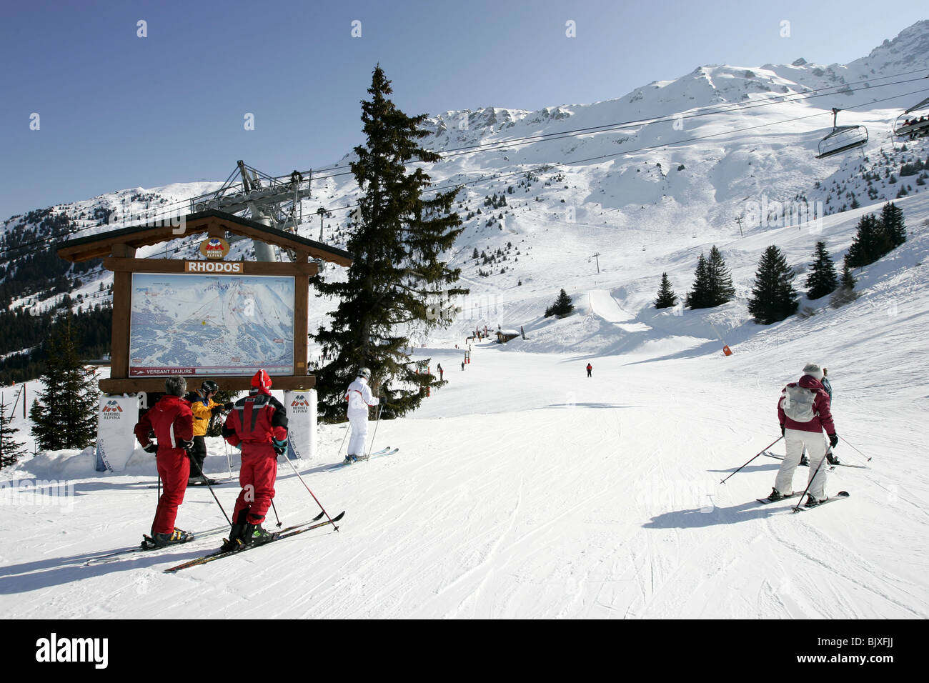 MERIBEL AND Courchevel SKI AREA OF THE THREE VALLEYS IN FRANCE Stock ...