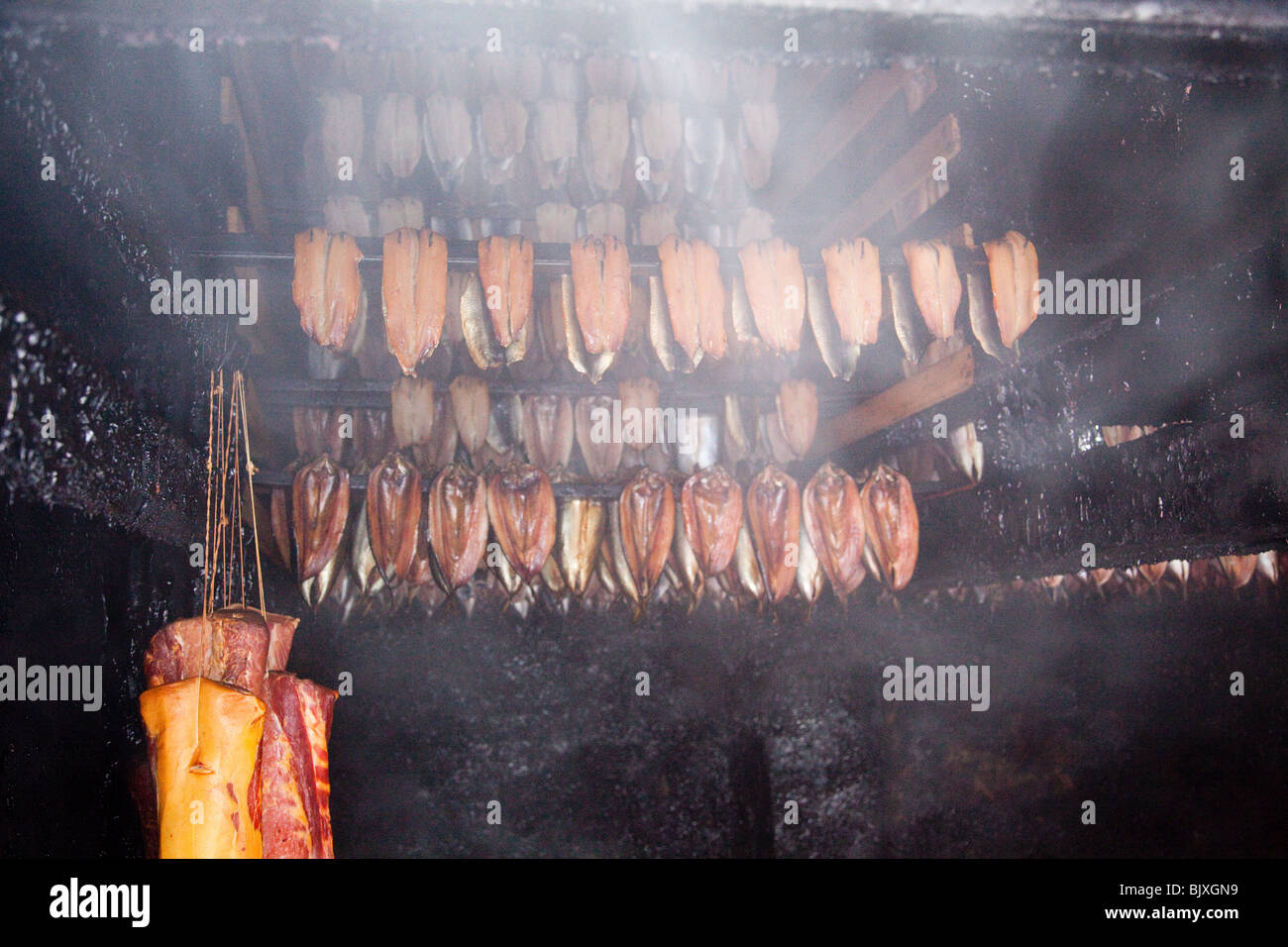 The smoke house at the famous Fortune's kipper shop on Henrietta Street ...