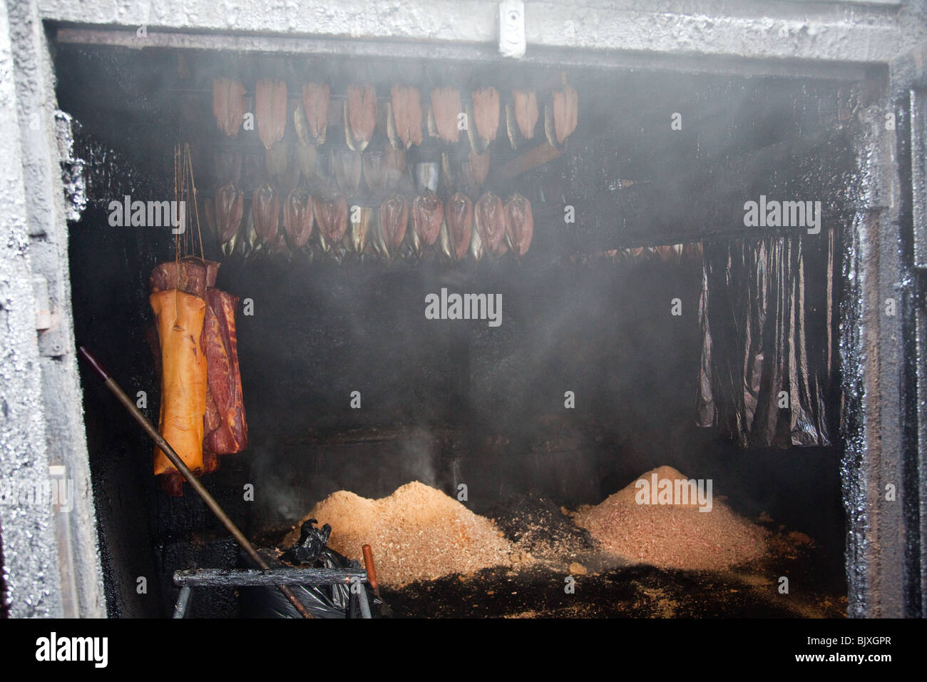 The smoke house at the famous Fortune's kipper shop on Henrietta Street ...