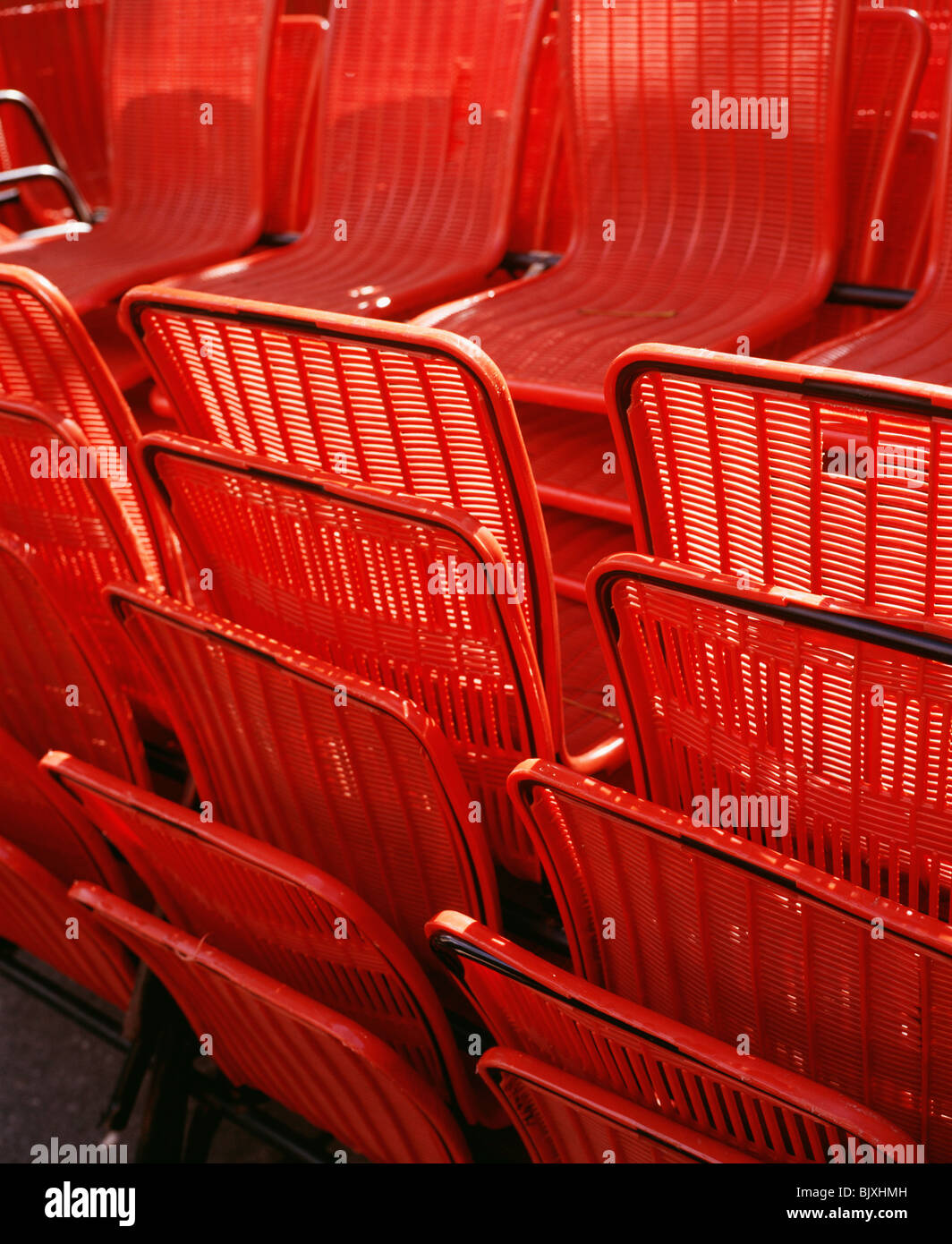 Folded red chairs hi-res stock photography and images - Alamy
