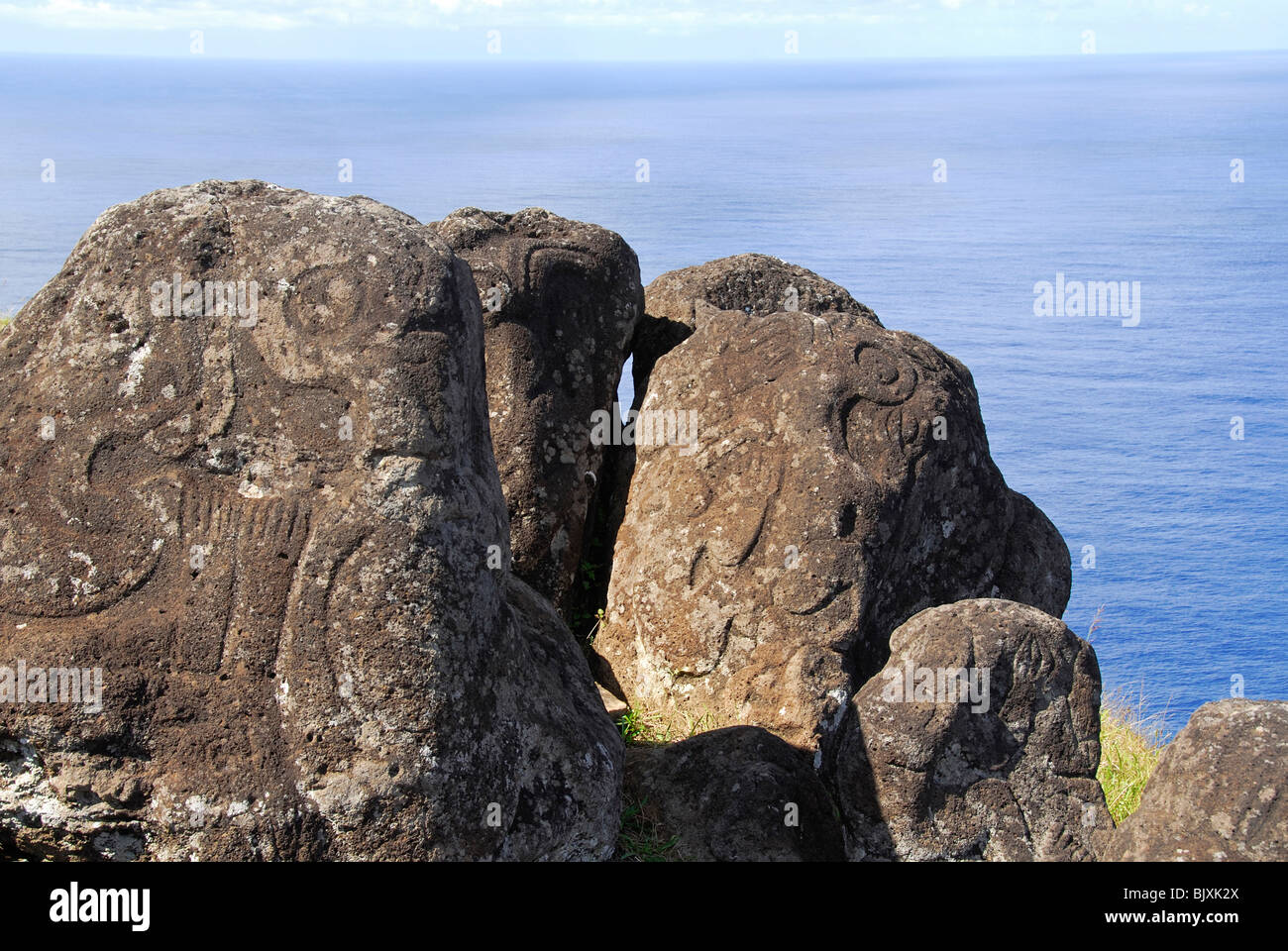 Giant rocks in Easter Island, Chile Stock Photo - Alamy
