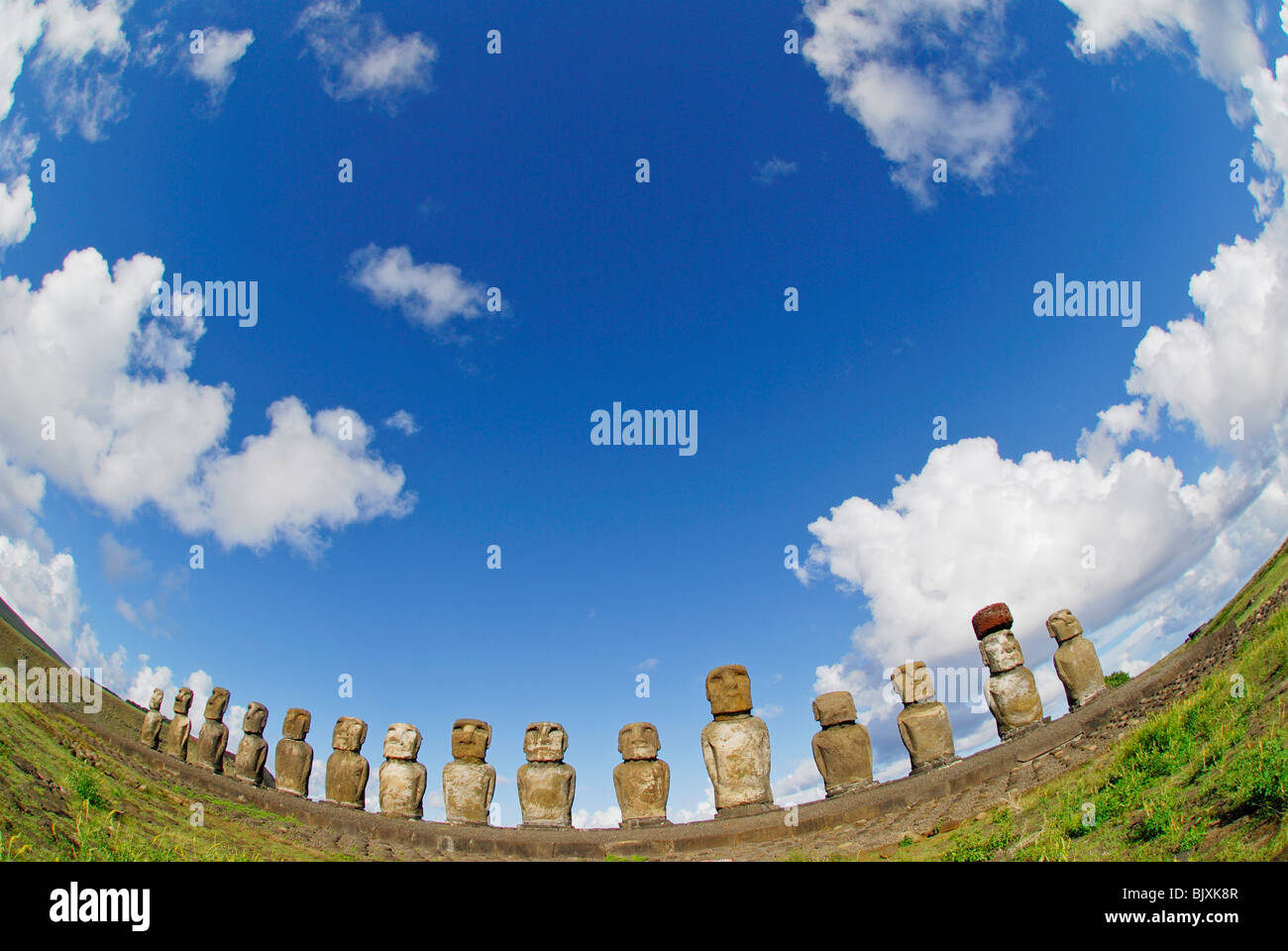 Moai statues in Easter Island, Chile Stock Photo - Alamy