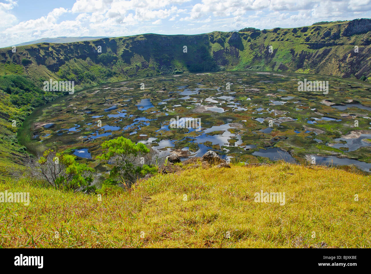 Rano Raraku volcano, Easter Island, Chile Stock Photo - Alamy
