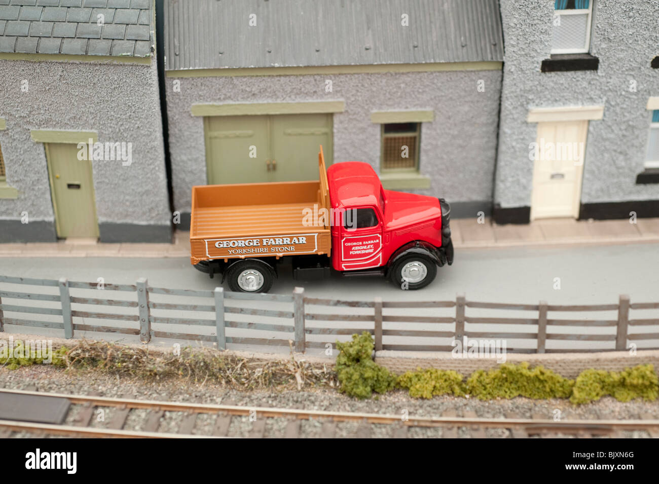 Model delivery flat back truck George Farrar Yorkshire Stone Stock ...