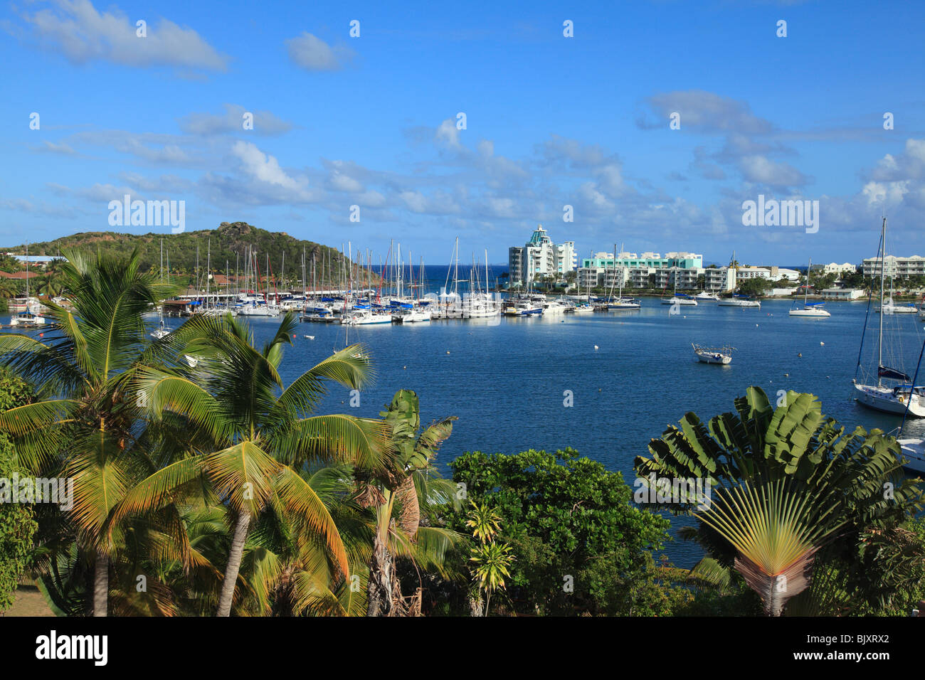 Oyster Pond Yacht harbour St.Martin. Caribbean Stock Photo - Alamy