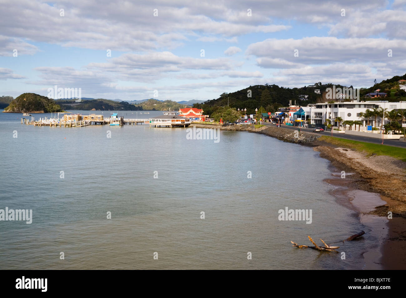 Paihia Bay of Islands North Island New Zealand. View to resort ...