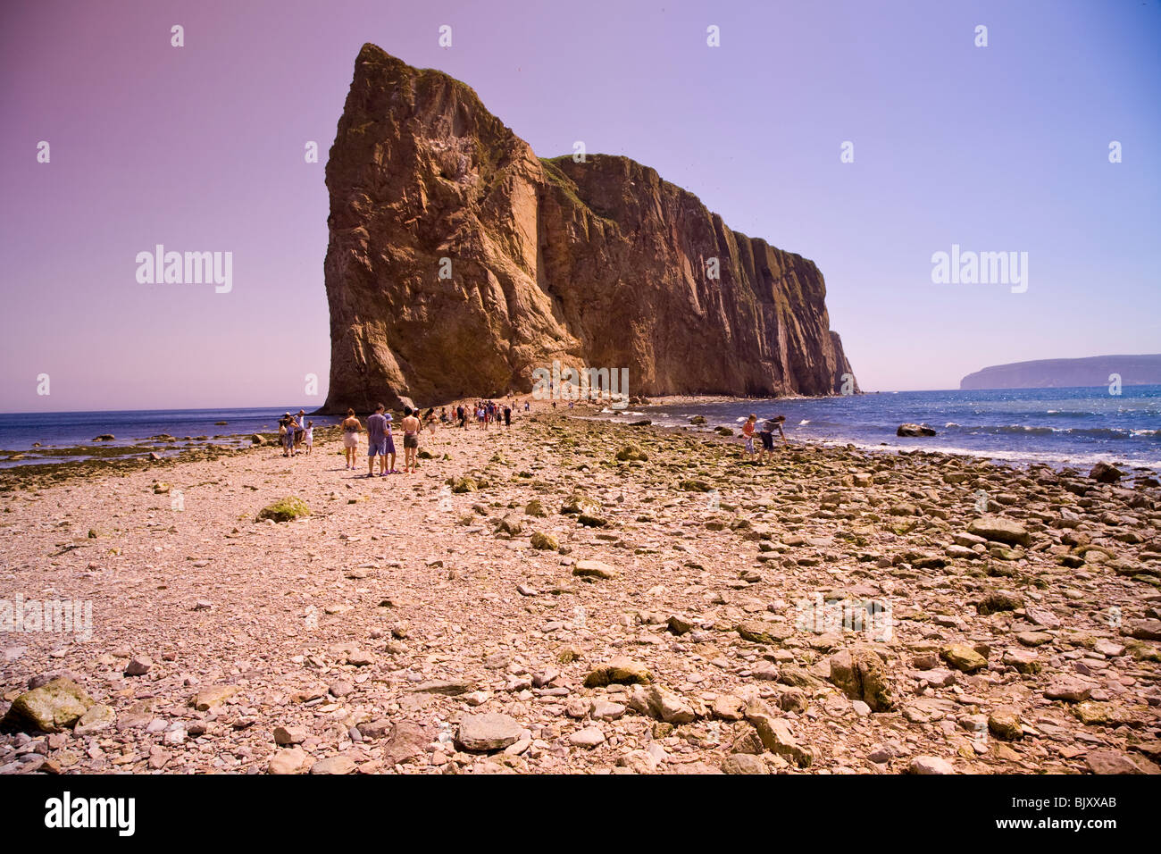 Perce Rock a monolithic 400-meter-long wall of rock Gaspe Peninsula's ...