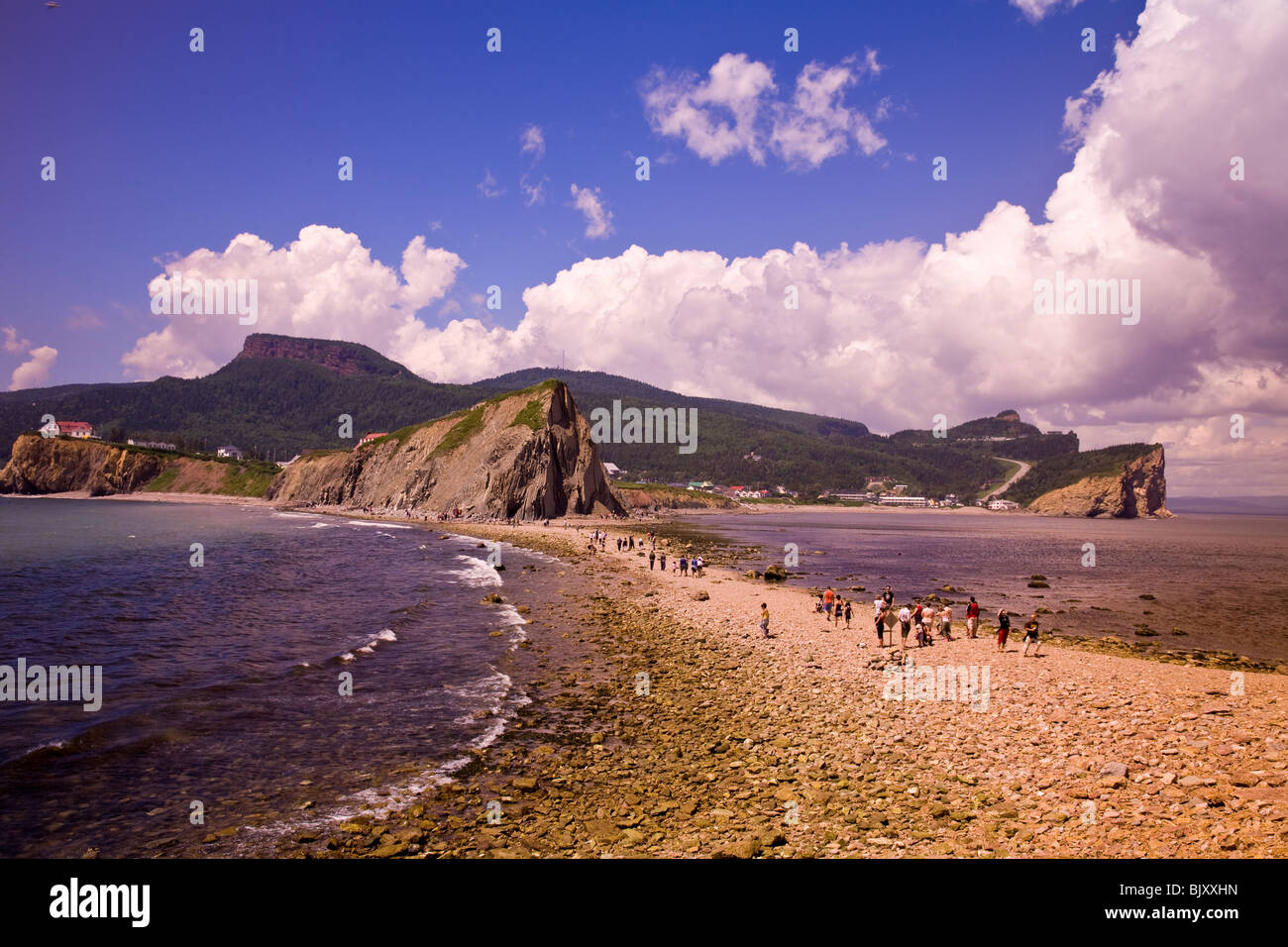A view back at the mainland from Rocher Perce Perce Rock a monolithic ...