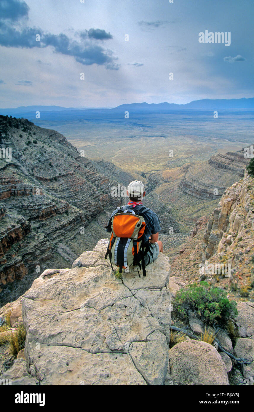 Hiker in Grand Wash Cliffs Wilderness, Grand Canyon-Parashant National ...