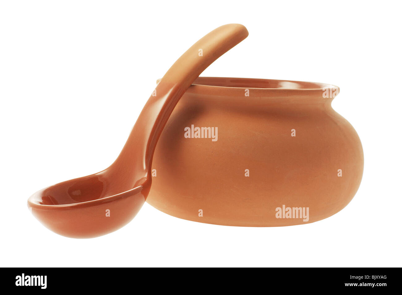 Clay Pot and Ladle Stock Photo - Alamy