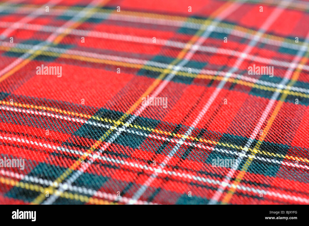 Scottish plaid fabric closeup Stock Photo - Alamy
