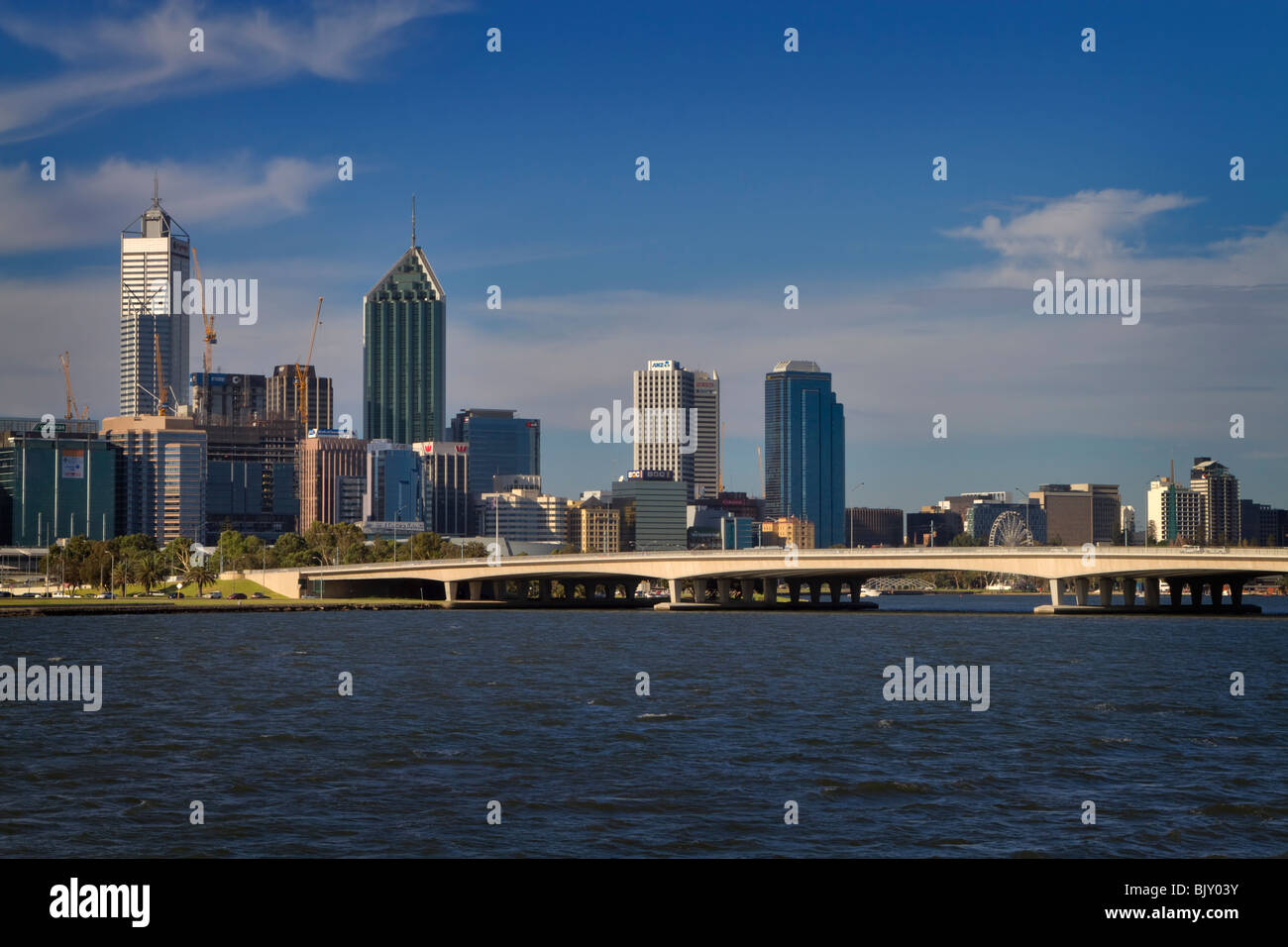 Narrows Bridge and the skyline of Perth, Western Australia Stock Photo ...