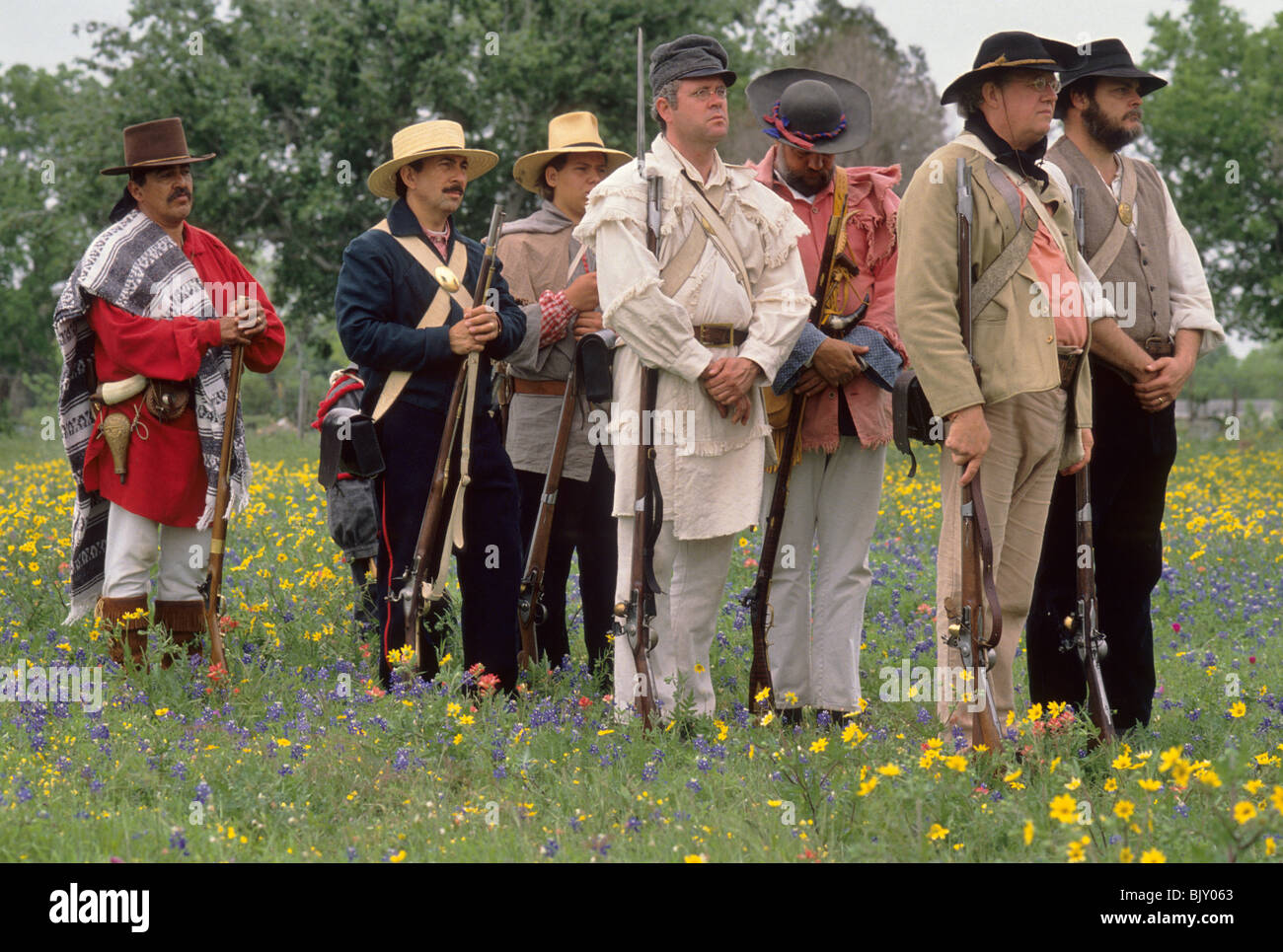 Texas troops at Goliad massacre reenactment at Fannin Monument in ...