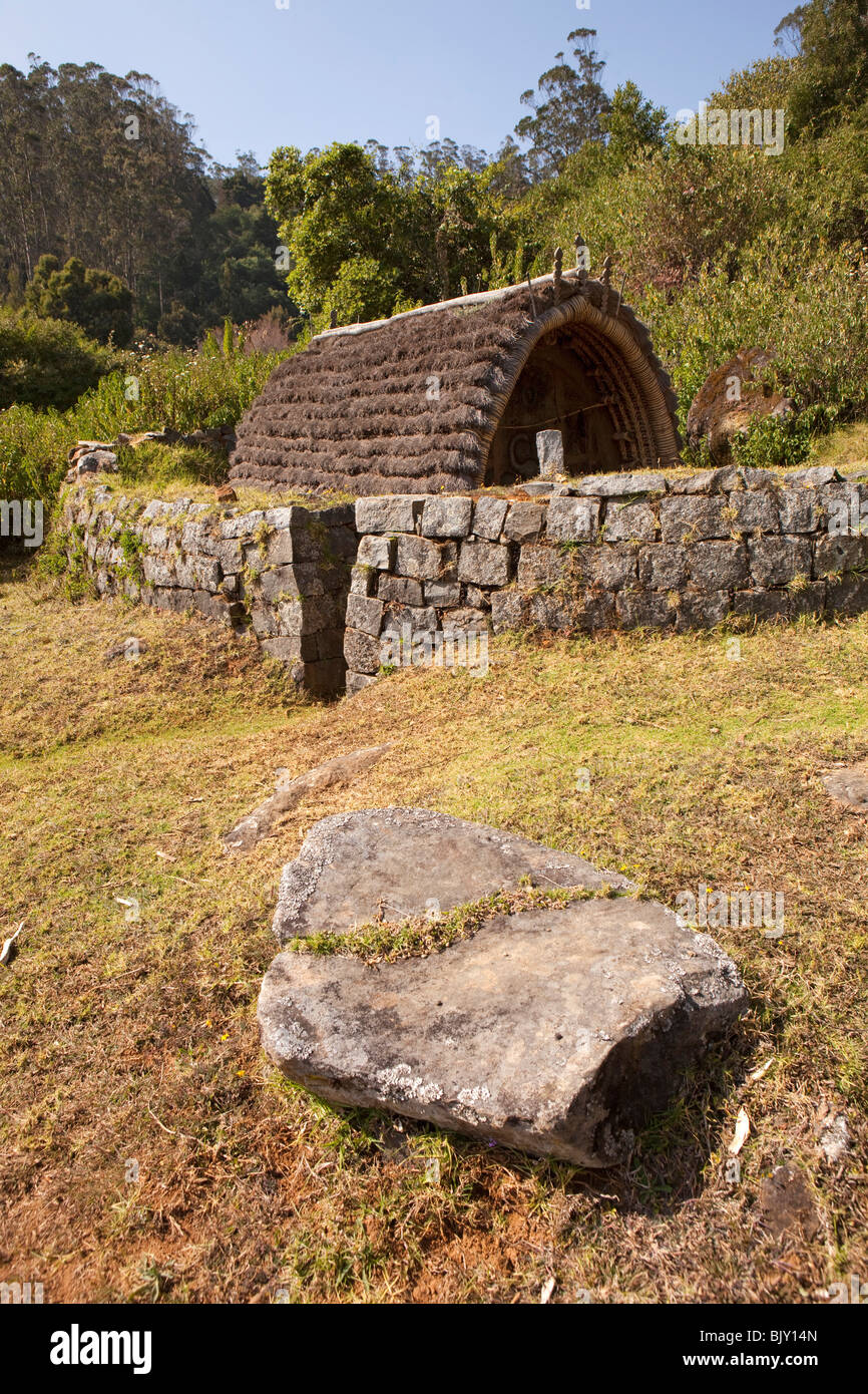 India, Tamil Nadu, Udhagamandalam (Ooty), Toda tribe ritual temple ...