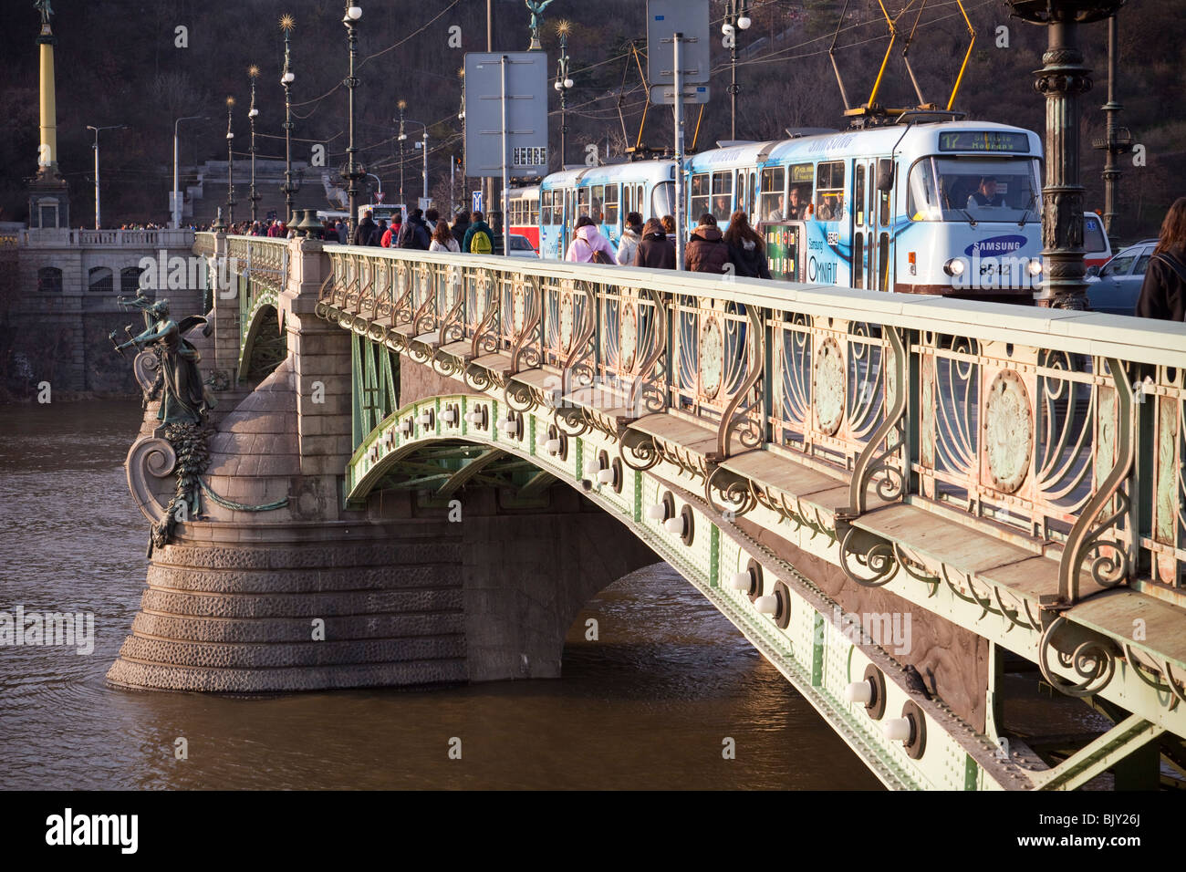 Cechuv Bridge (Čechův most), Czechs' Bridge, Prague, Czech Republic ...