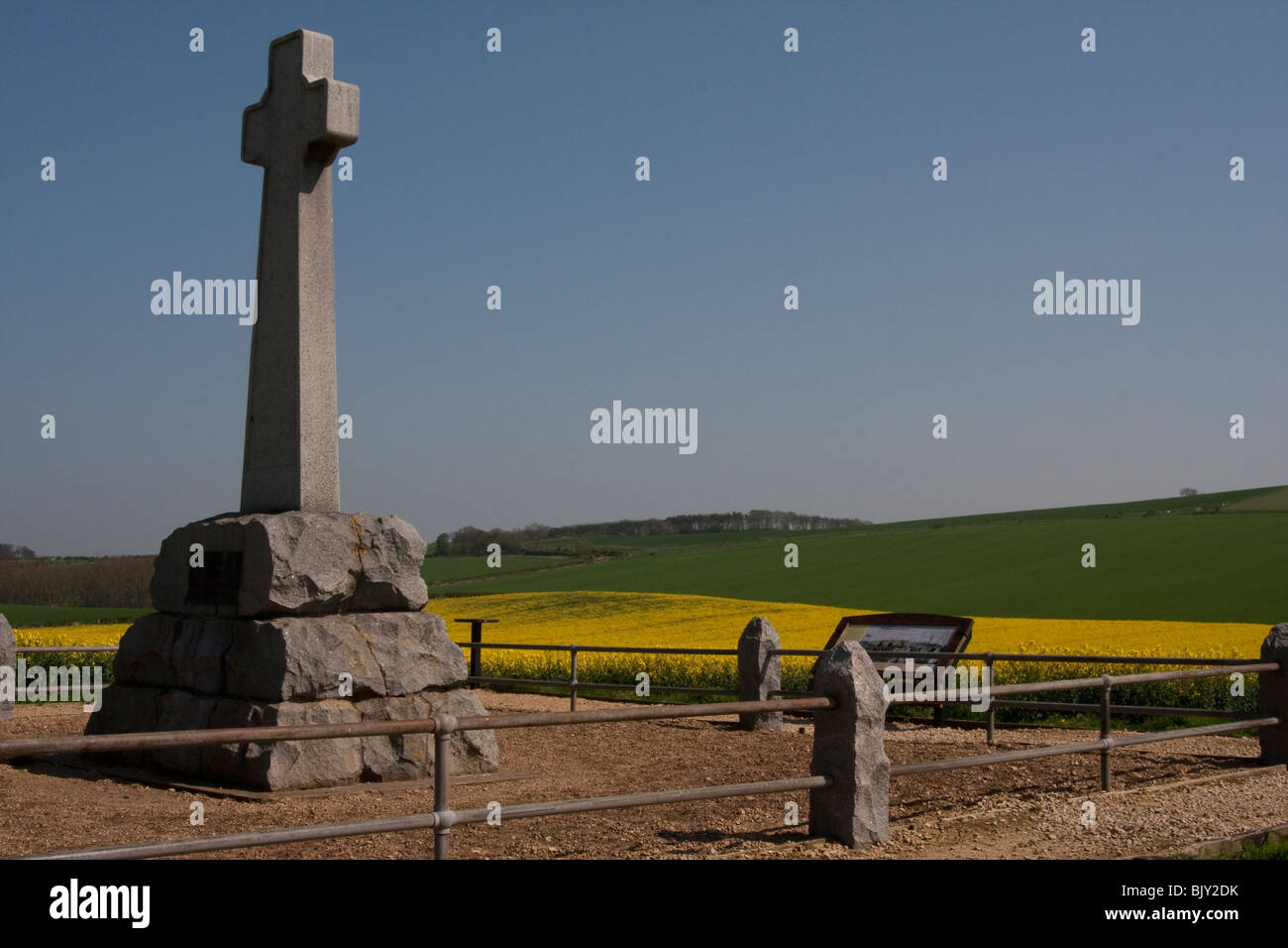 Battle of Flodden Field monument overlooking the battle site Stock ...