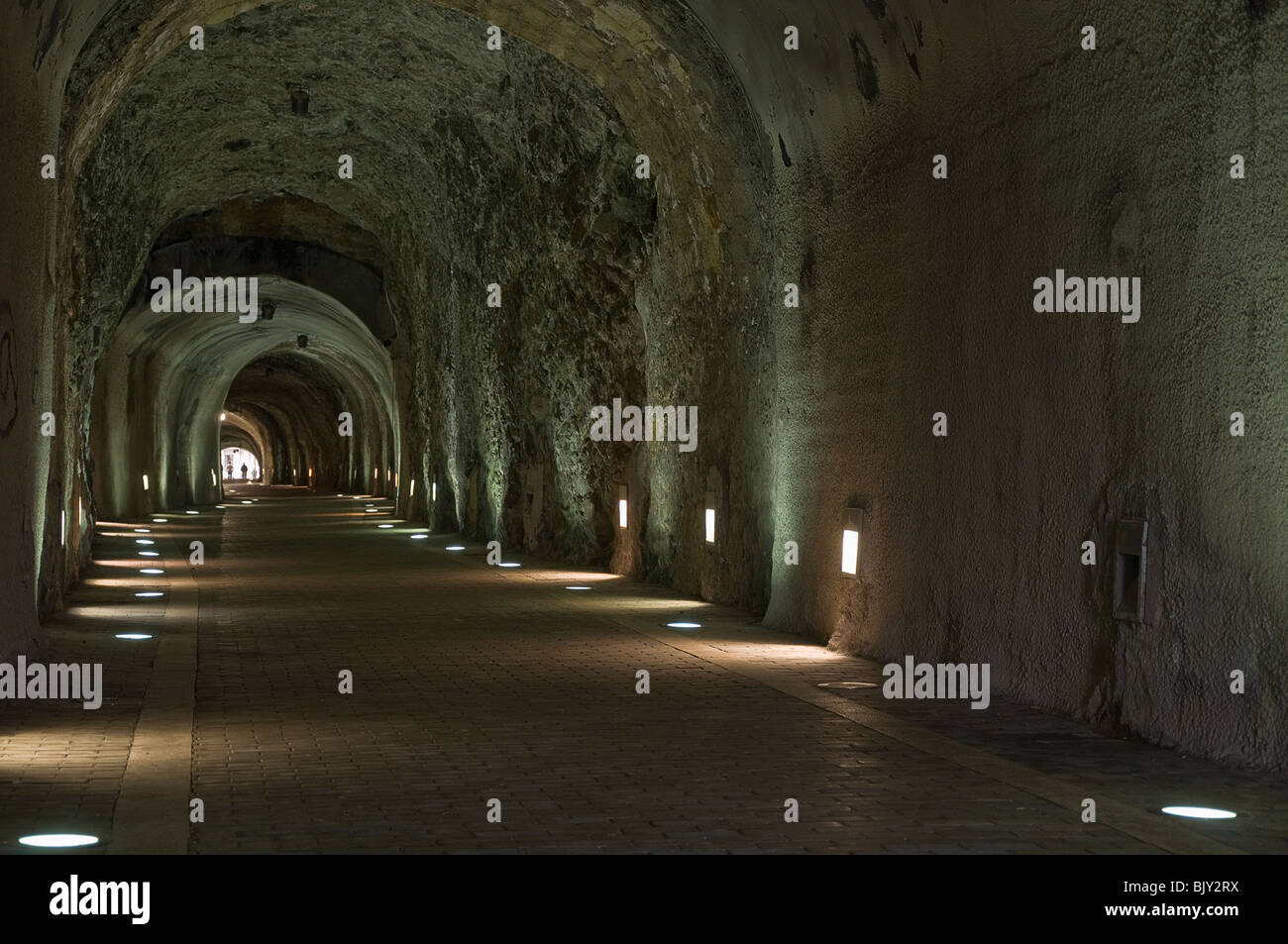 Old tunnel of the 19th century on Mount Atalaya to take fish from the ...