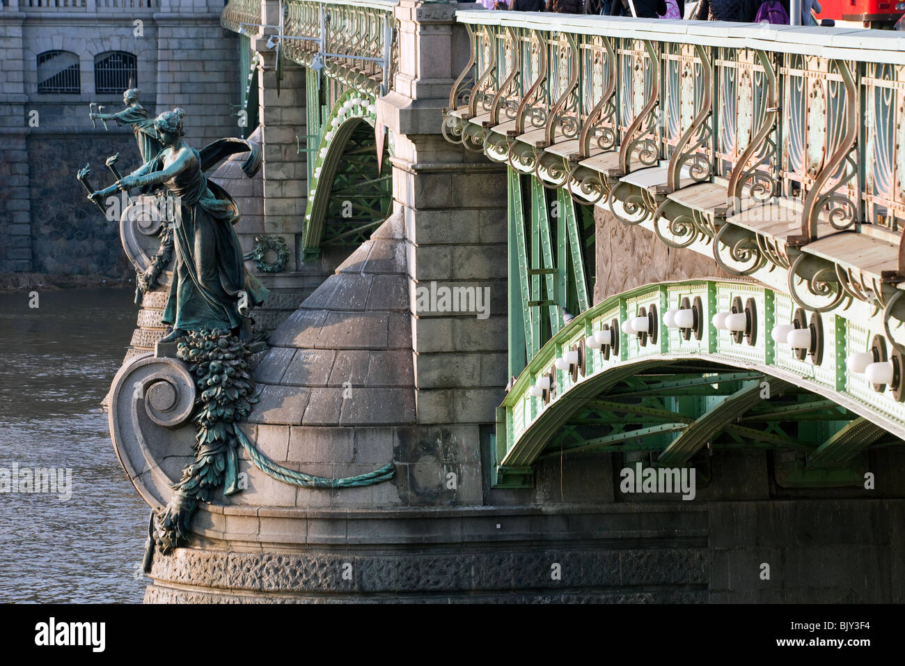 Cechuv Bridge (Čechův most), Czechs' Bridge, Prague, Czech Republic ...