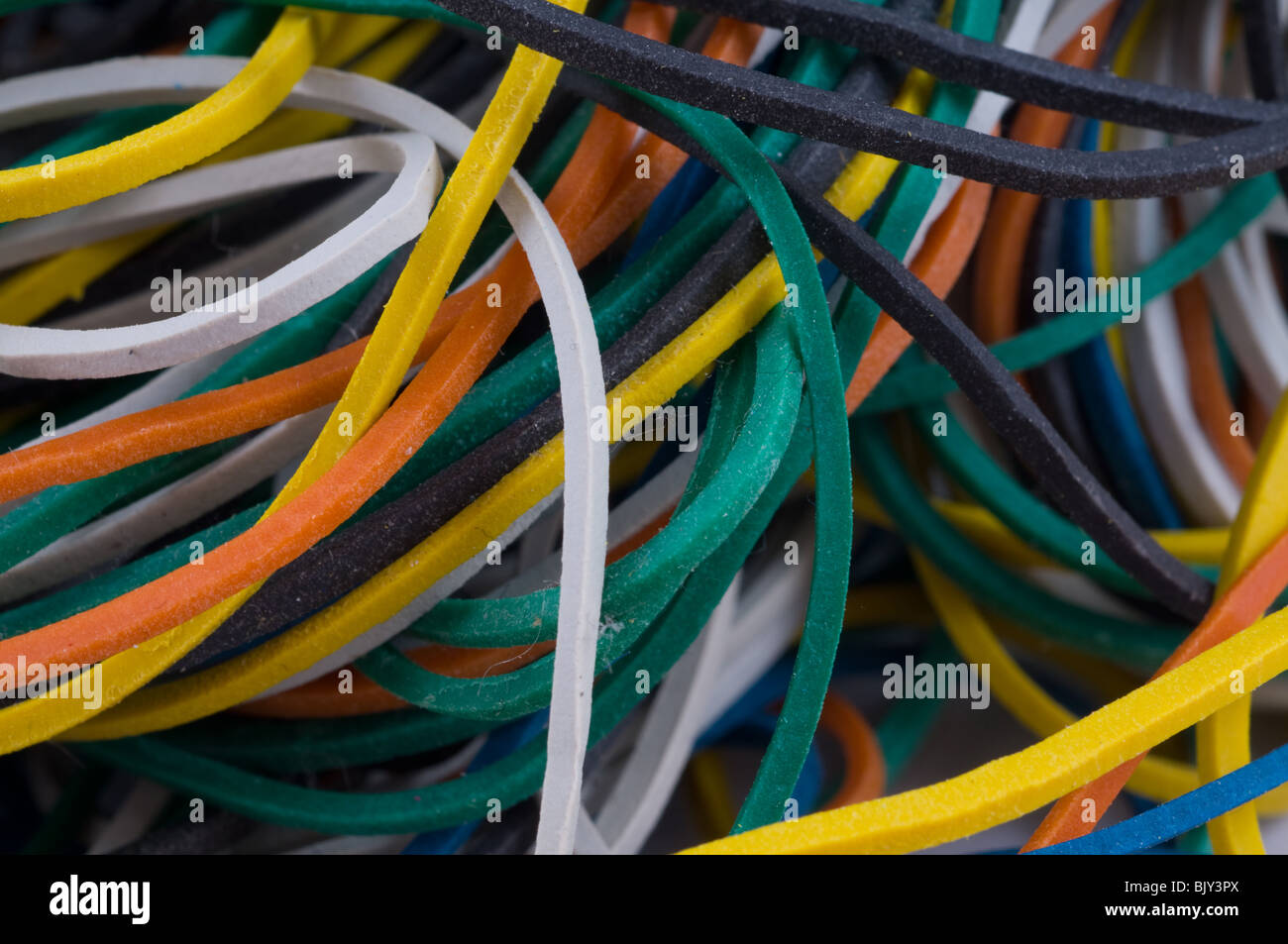 Background from color elastic bands Stock Photo - Alamy