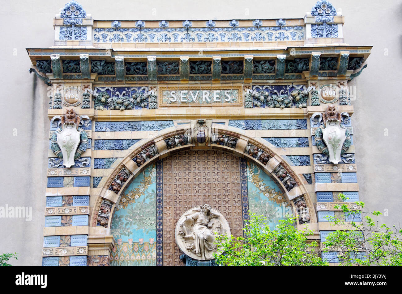 Art Nouveau tiles, Boulevard St Germain, Paris, France Stock Photo - Alamy