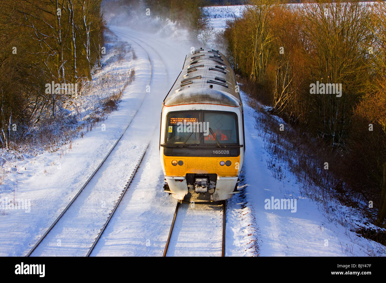 Chiltern Line in the snow transport commuting railway train winter bad ...