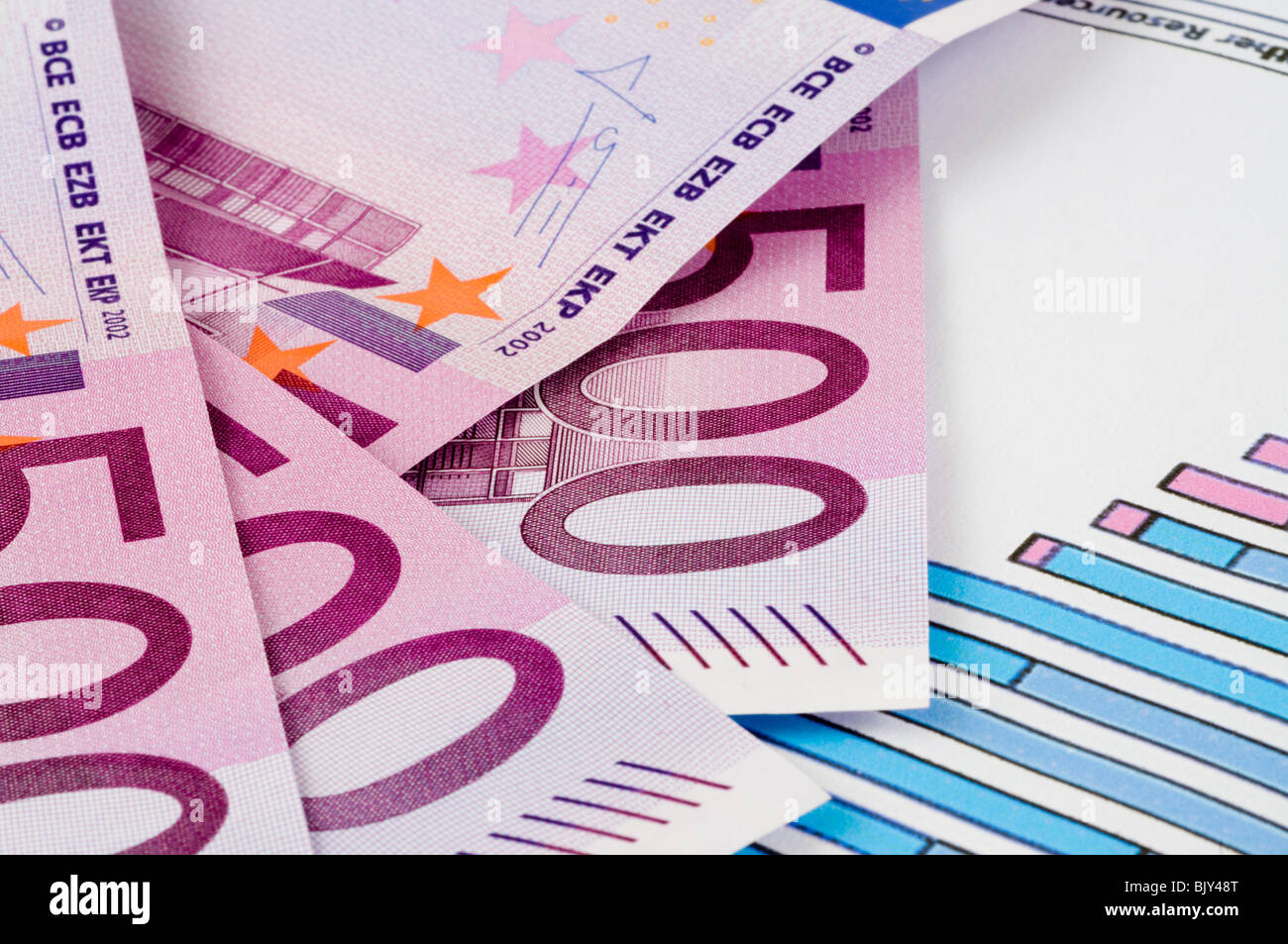 Banknotes of euro and diagram Stock Photo - Alamy