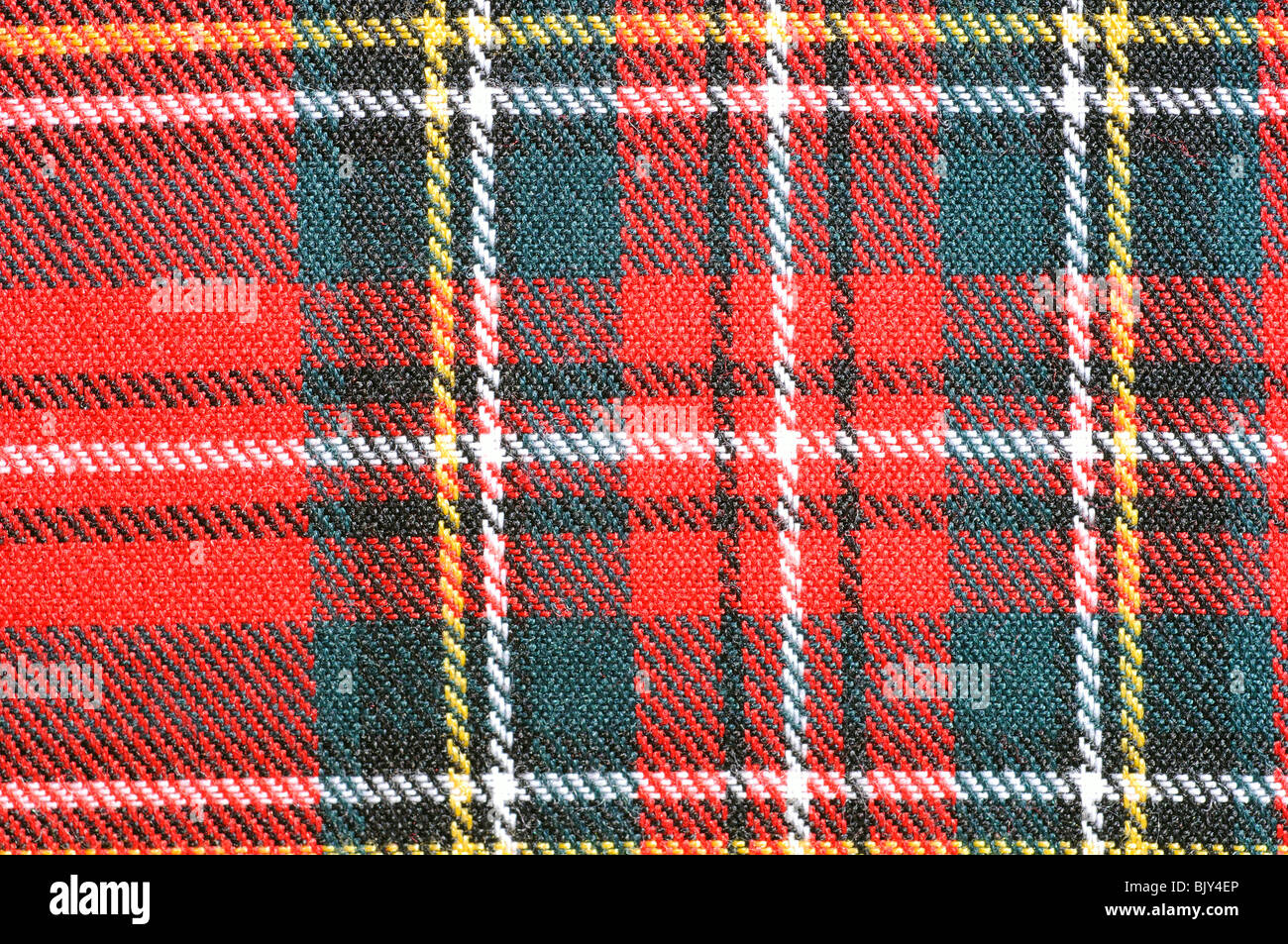 Scottish plaid fabric closeup Stock Photo - Alamy