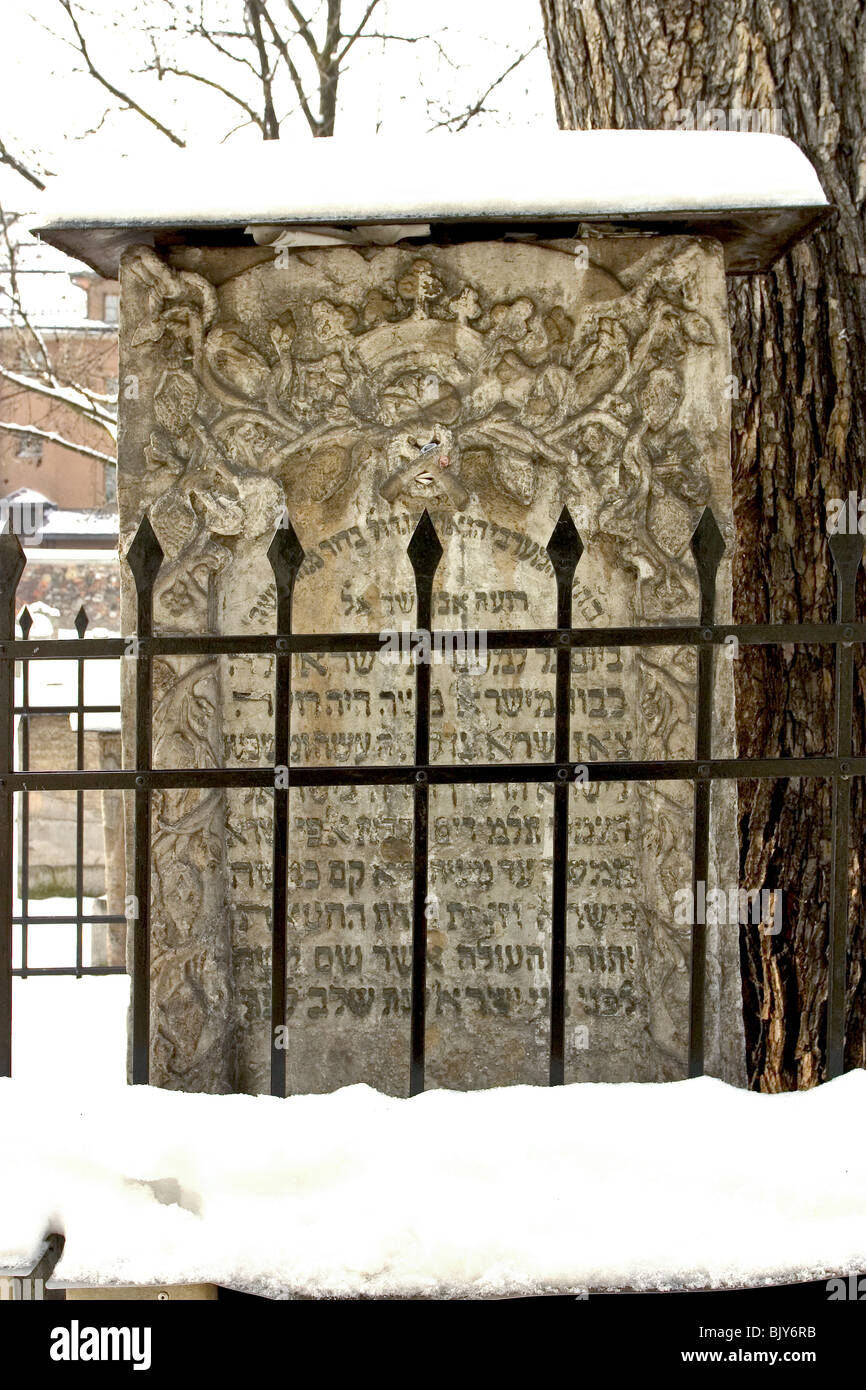 Matzeva Matzeva Moses Isserles Remu, Cracow, Poland Stock Photo - Alamy