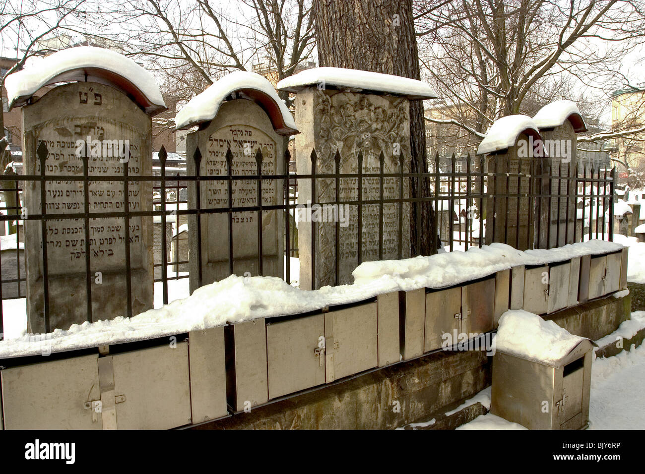 Tombstone of Moses Isserles Remu and his family, Cracow, Poland Stock ...