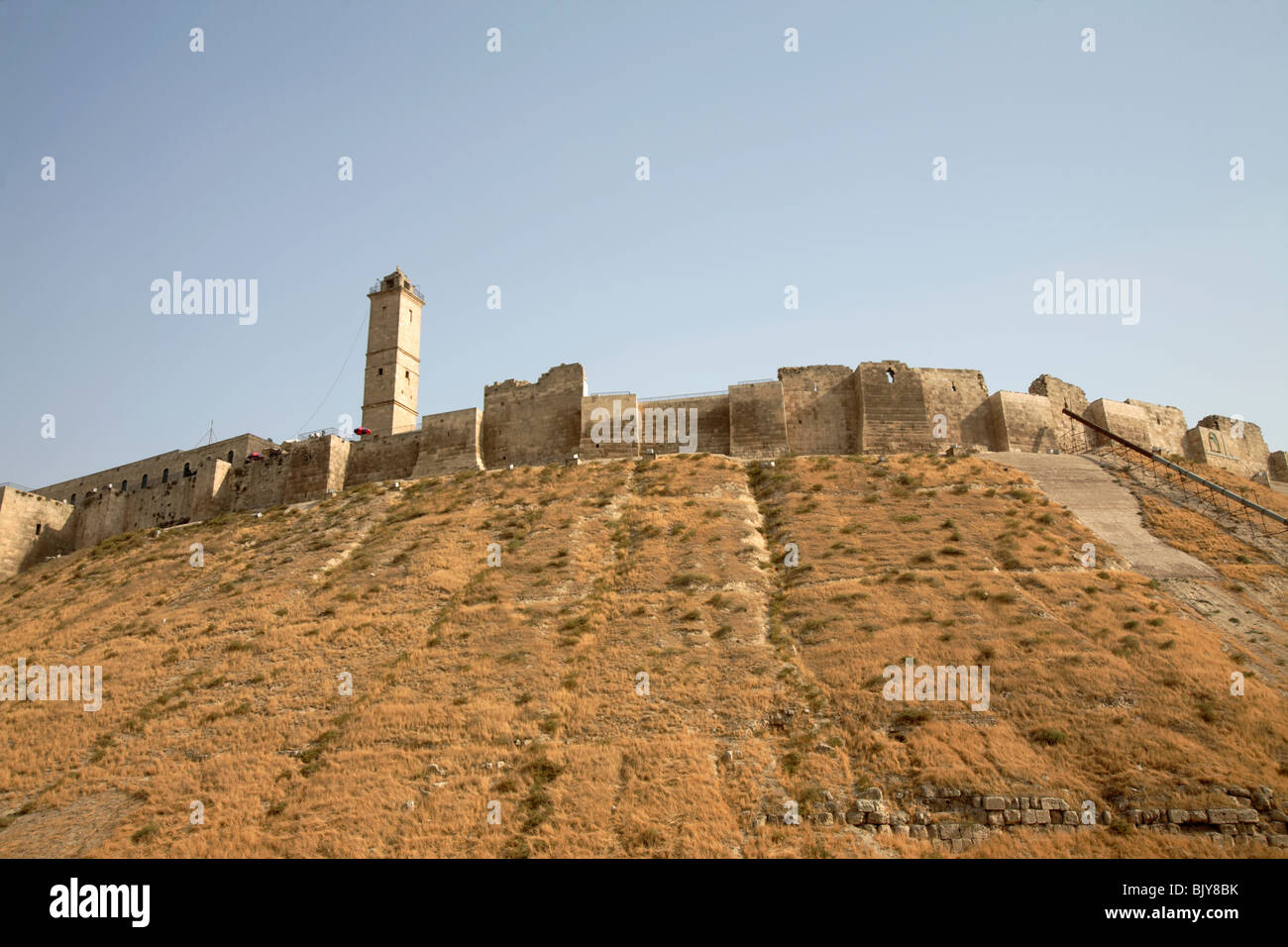 The ancient walls of the citadel of Aleppo, Syria Stock Photo - Alamy