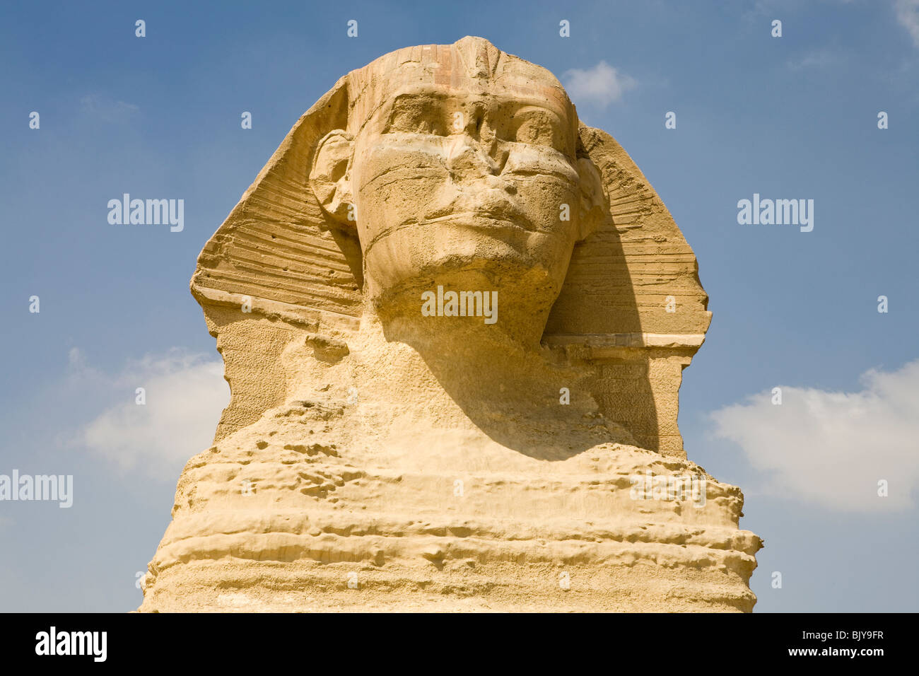 Head of the Great Sphinx at Giza seen from the Sphinx Enclosure, Cairo ...