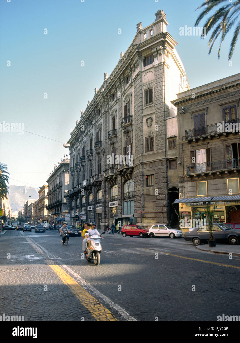 South along classical buildings of the Via Roma near junction with Via ...