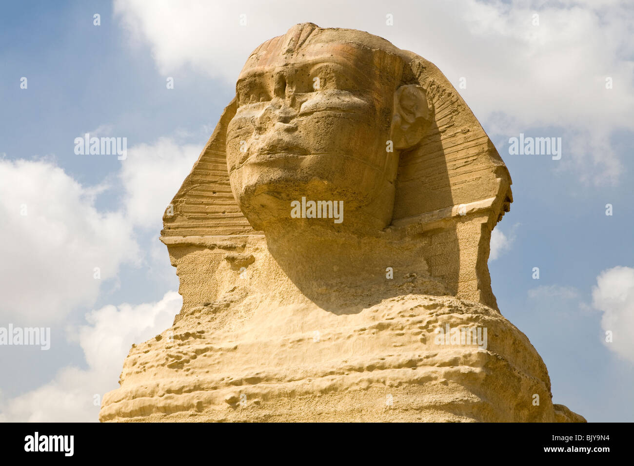 Head of the Great Sphinx at Giza seen from the Sphinx Enclosure, Cairo ...