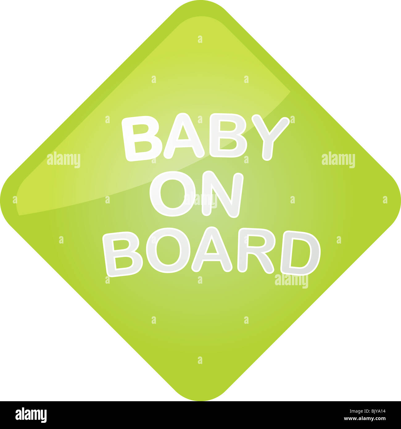 Baby on board sticker, car warning sign illustration Stock Photo - Alamy