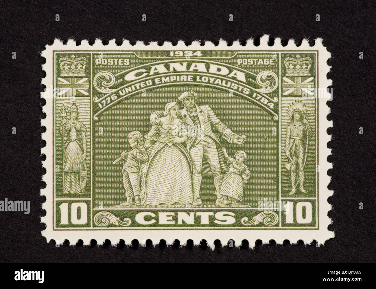 Postage stamp from stamp depicting Loyalists who moved to Canada in ...
