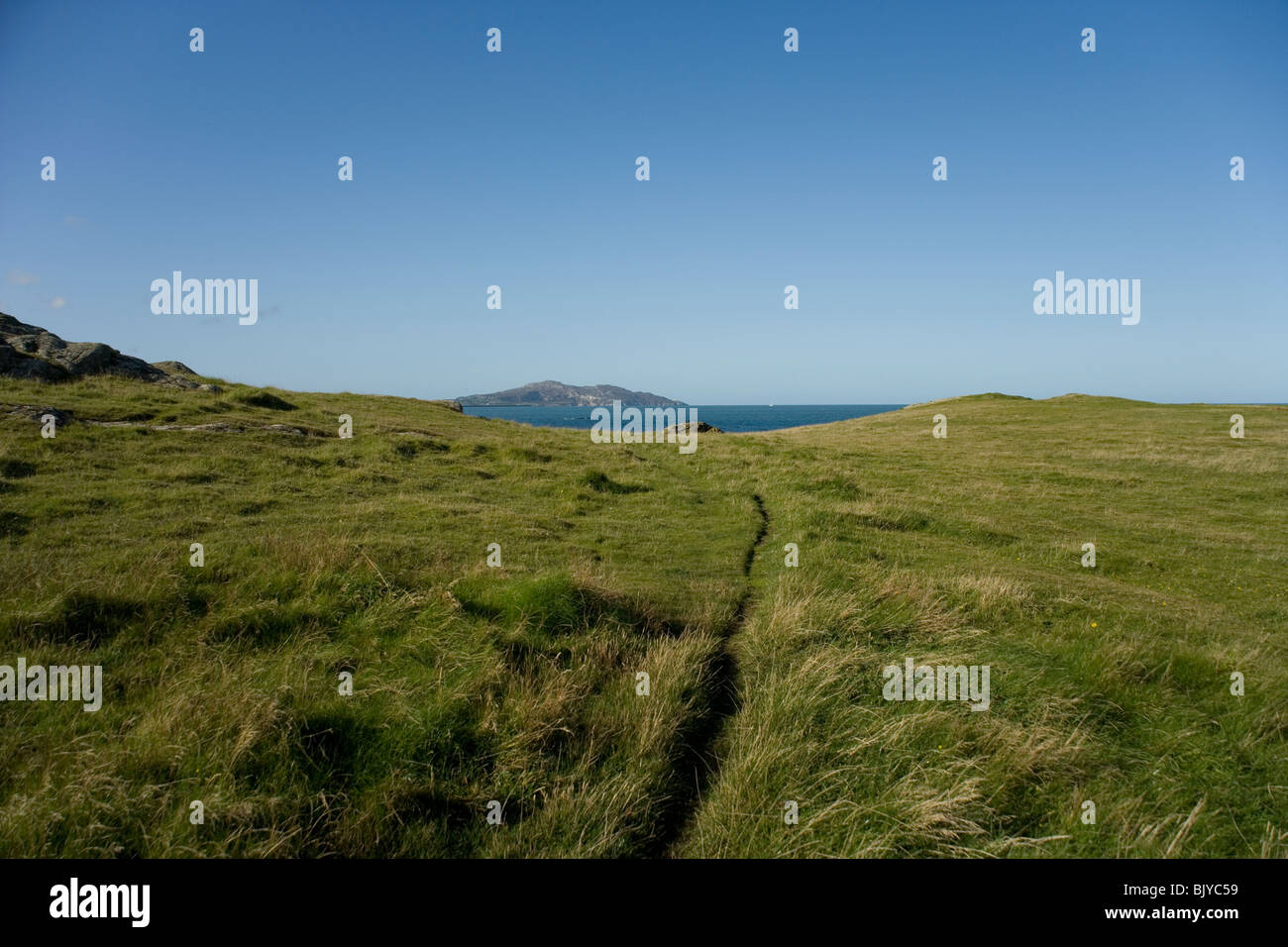 Holyhead Island from Porth Tywyn mawr and Holyhead Bay from the coastal ...
