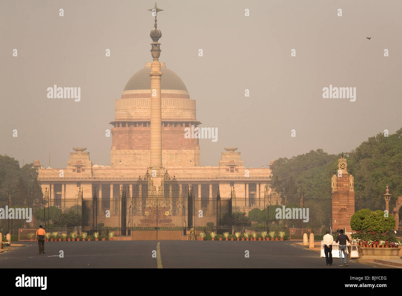 The Jaipur Column stands in front of the Rashtrapati Bhavan on a ...