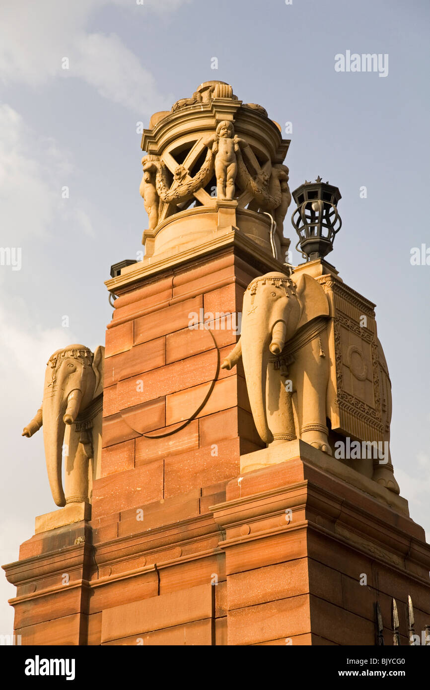 Ornate elephant gateposts surround the Herbert Baker designed ...