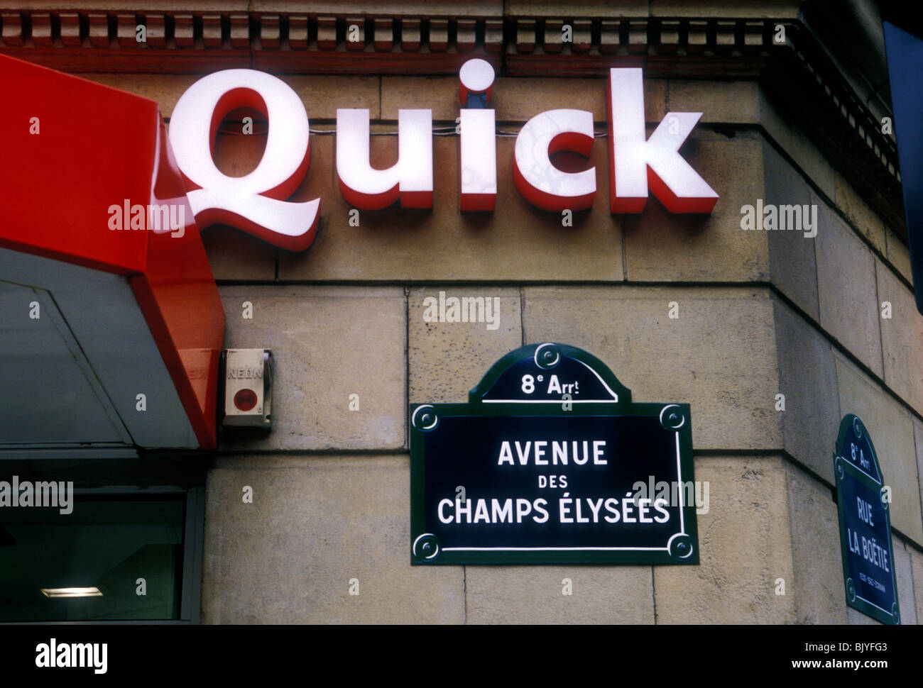 sign, Quick restaurant, French restaurant, French food and drink ...