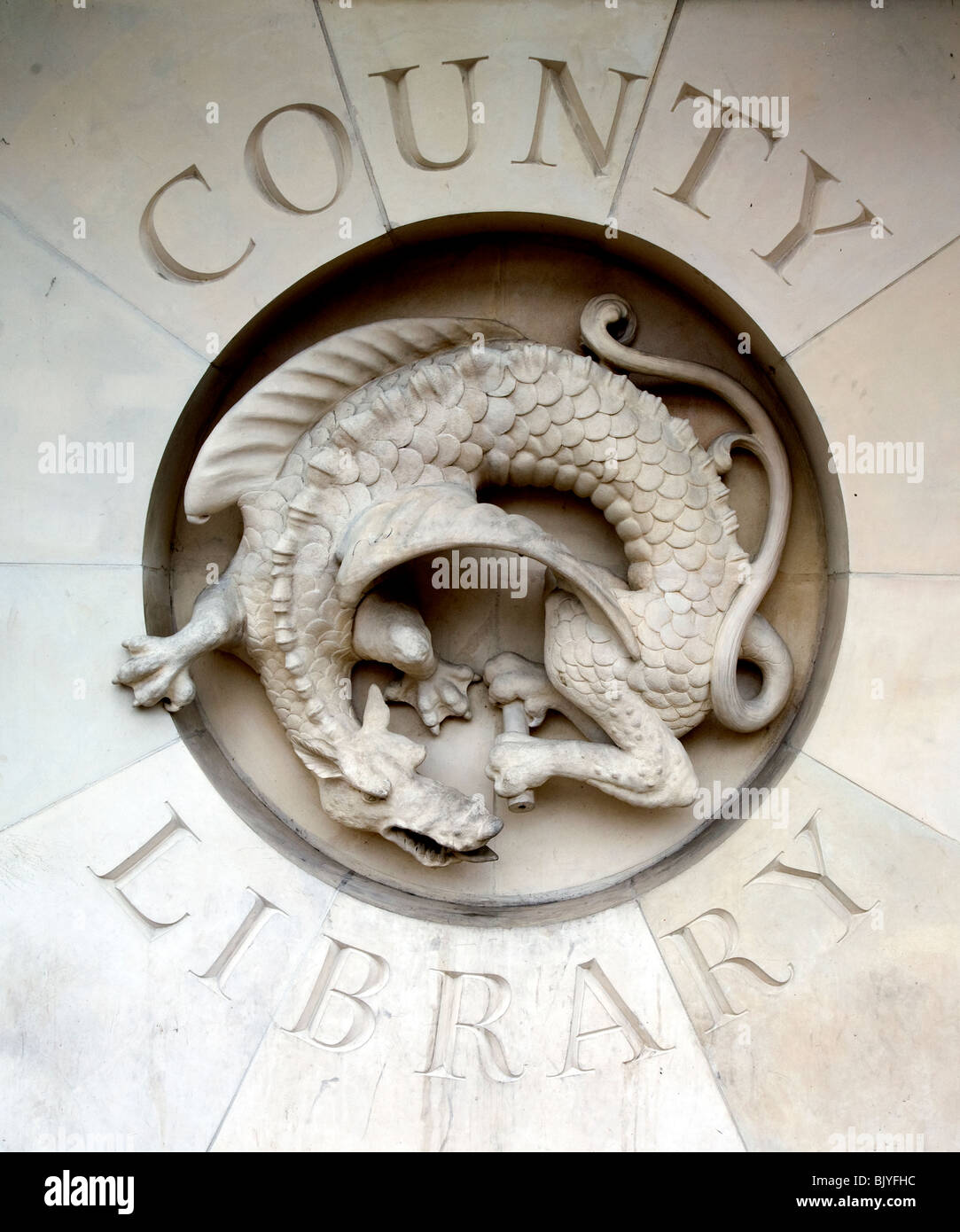 Detail on public library, Taunton, Somerset Stock Photo - Alamy