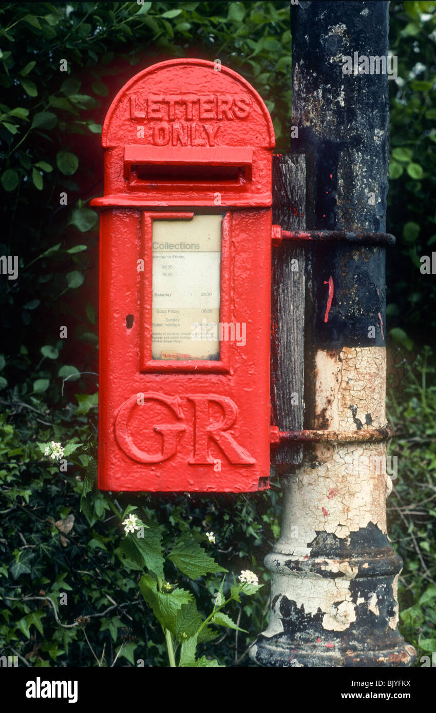 Letter box, GR cipher, 1911 - 1935, Wensleydale, Yorkshire Stock Photo ...