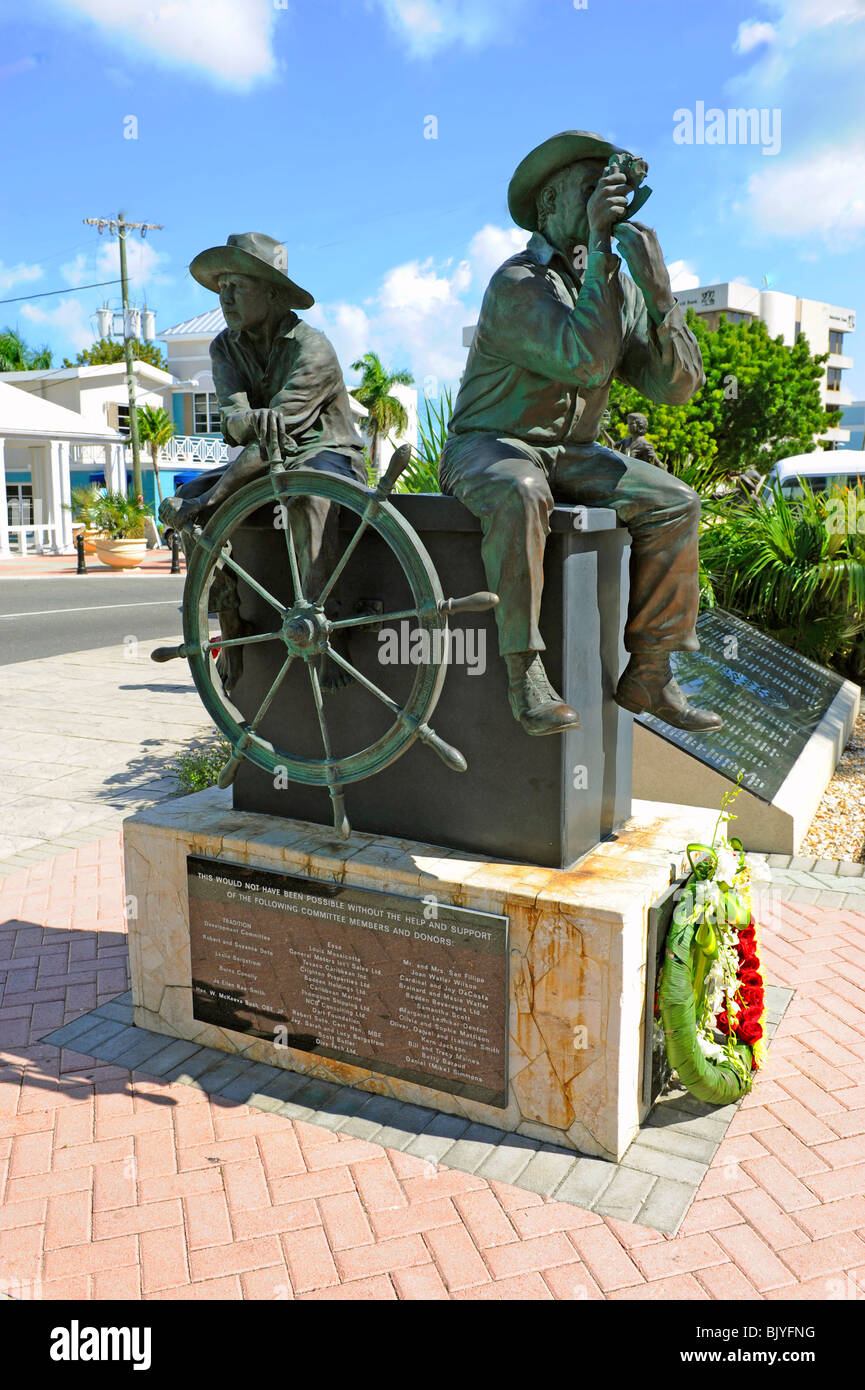 Heroes Square statue Grand Cayman Islands Caribbean Georgetown Stock ...