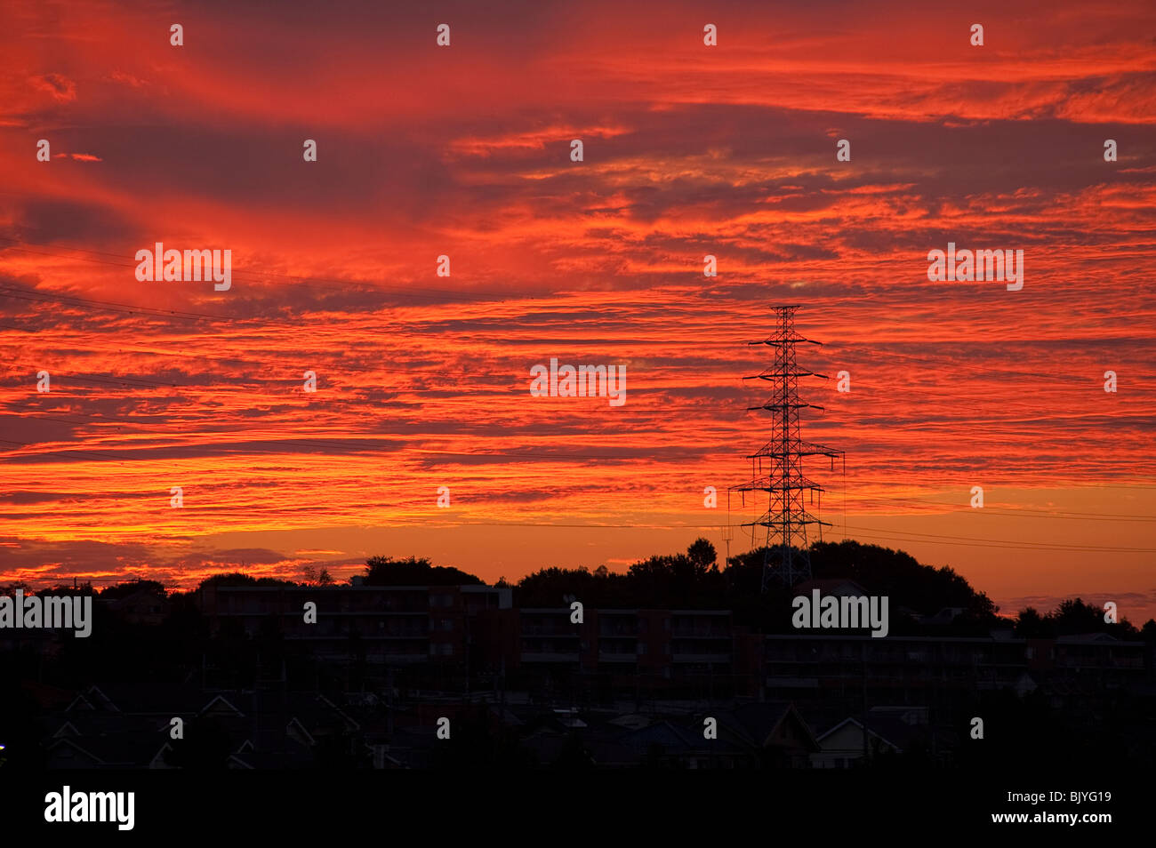 Sunset in Japan Stock Photo - Alamy